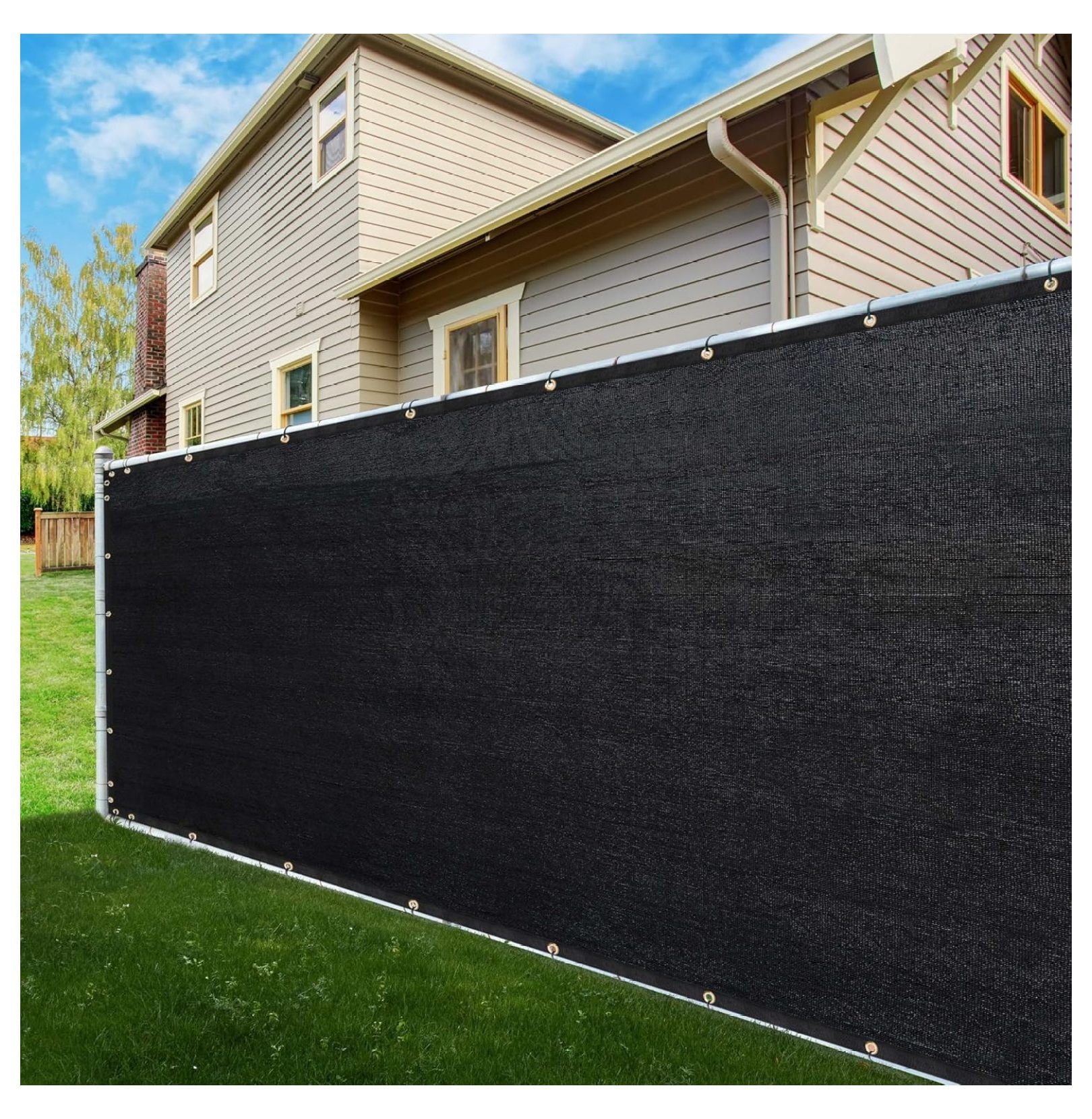 Lorelia 4' x 71' Fence Privacy Screen Black Heavy Duty 170 GSM Fencing ...