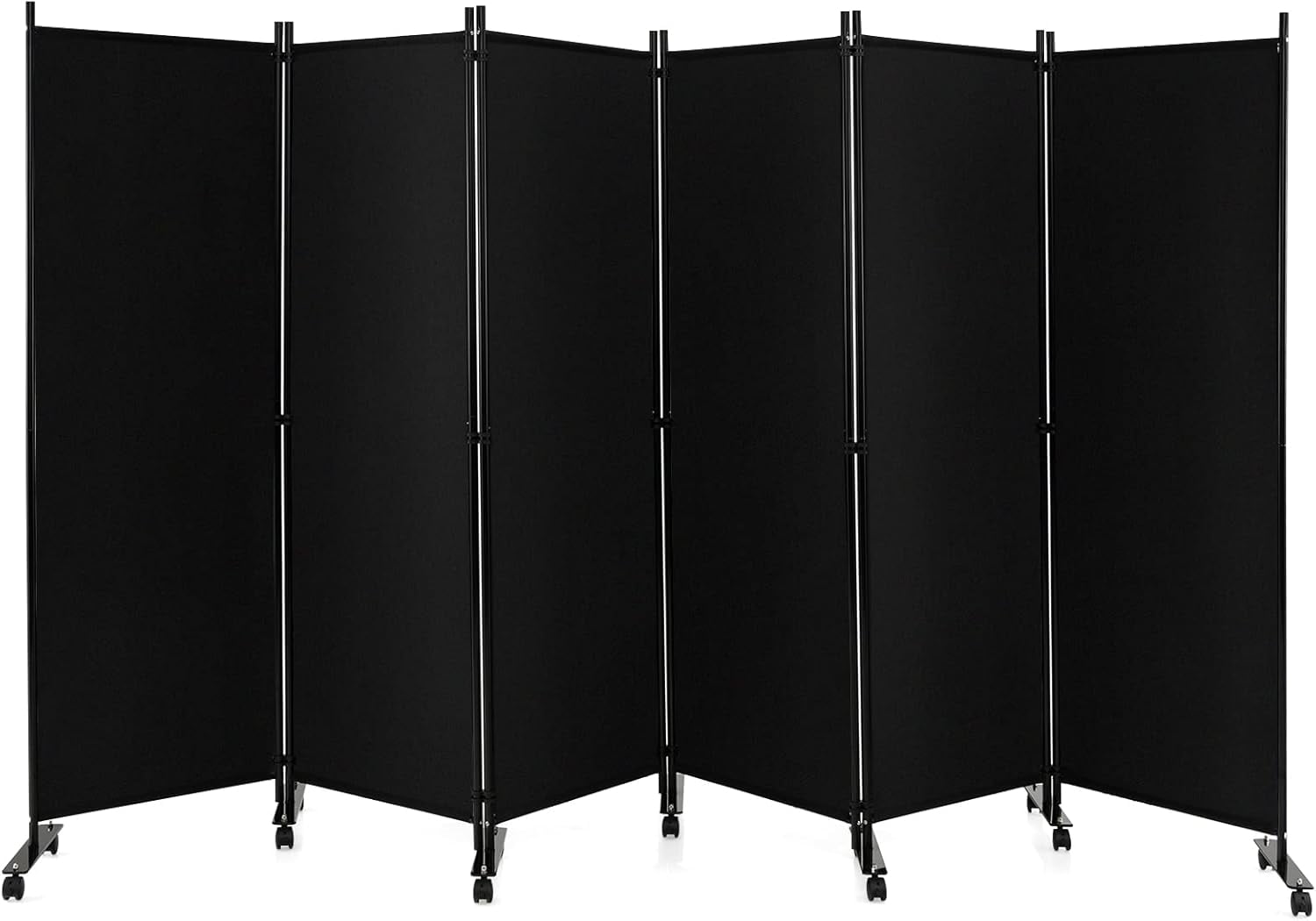 Lorelia 6 Panel Folding Room Divider, 6FT Rolling Privacy Screen with ...
