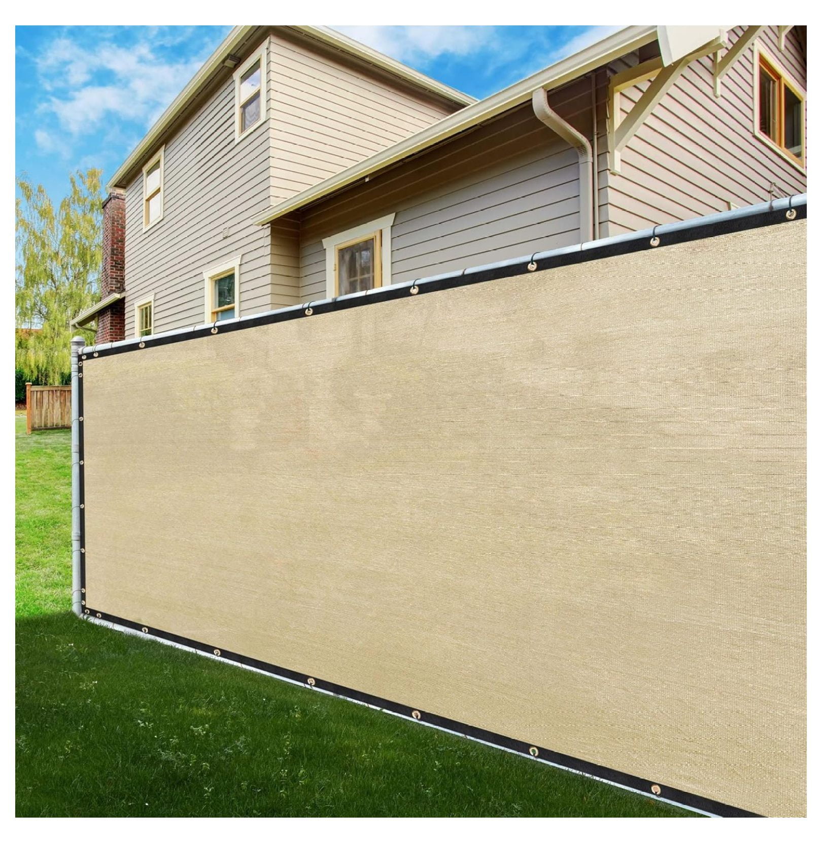 Lorelia 6' x 66' Fence Privacy Screen Beige Heavy Duty 170 GSM Fencing ...