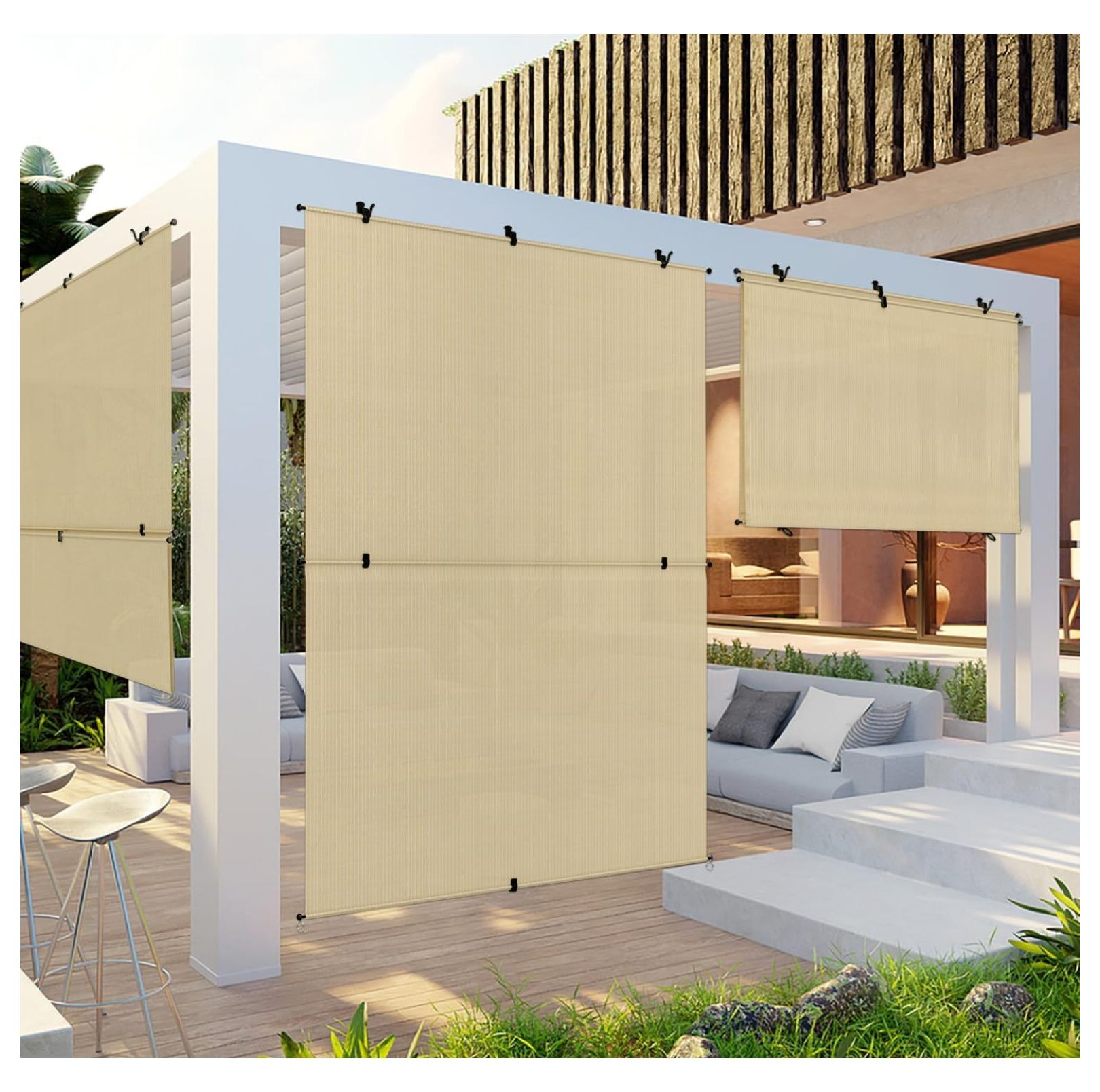 Lorelia 7'W x 8.5'H Outdoor Foldable Sun Shade Window Shades Blinds for ...