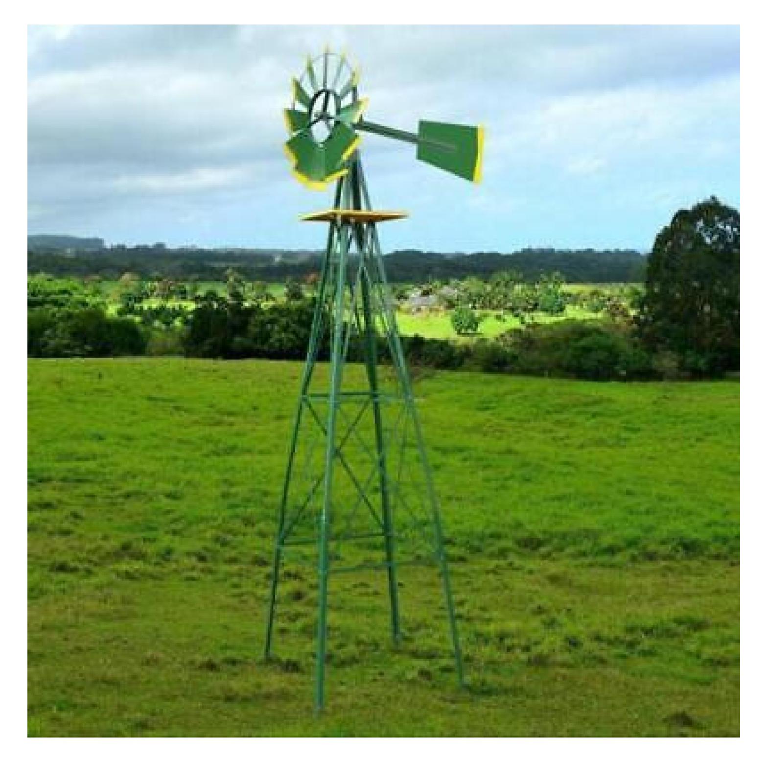 Lorelia 8FT Tall Outdoor Garden Ornamental Steel Windmill Wind Wheel ...