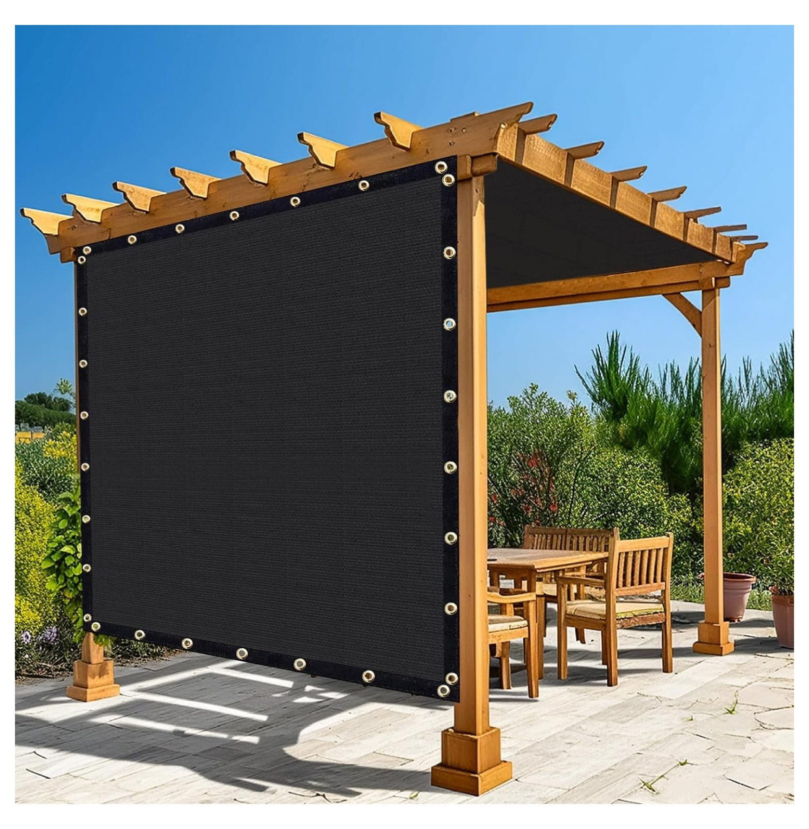 Lorelia 90% Black Sun Shade Cloth with Grommets, 4'X 8' Sun Screens ...