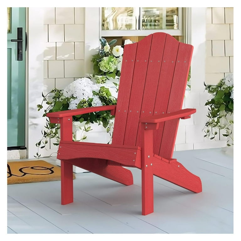 Lorelia Adirondack Chair Bright Red Adirondack Chairs Modern Plastic Adirondack Chair Weather Resistant for Patio Porch Deck Pool Garden Backyard Walmart