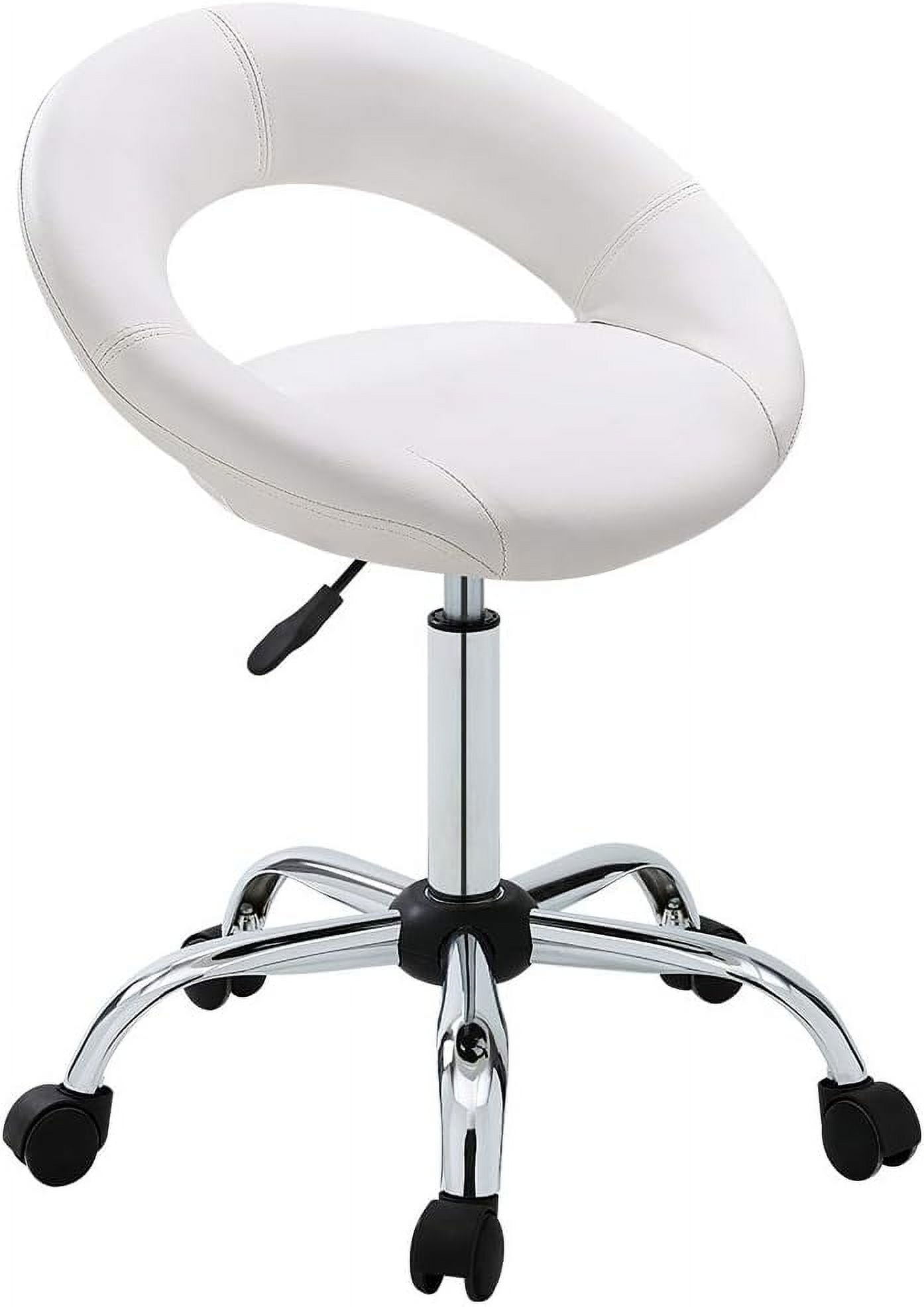 Lorelia Adjustable Swivel Work Stool Task Chairs,White Massage Salon Home Office Facial Spa ...