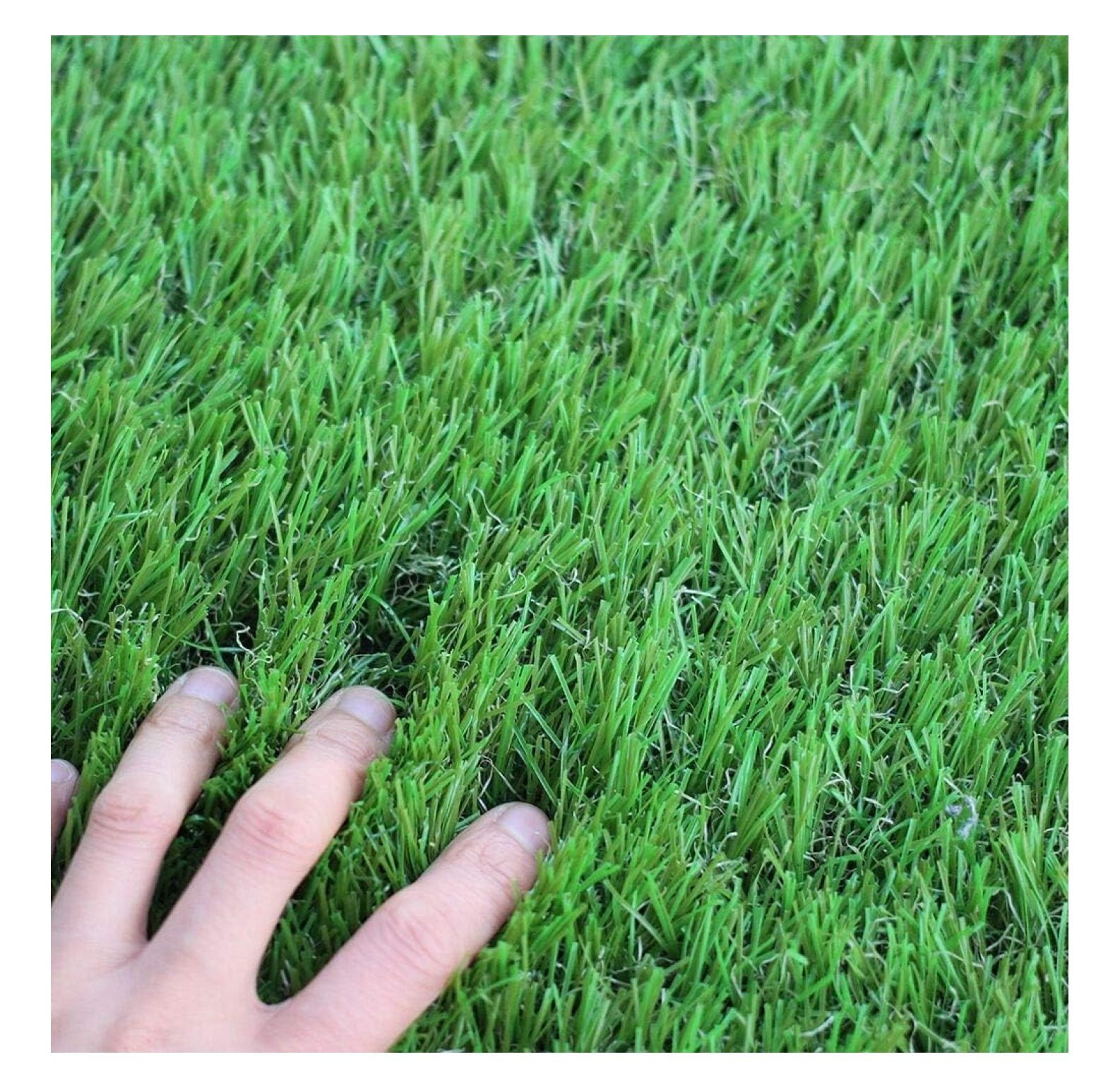 Lorelia Artificial Grass Turf 6FTX6FT,1,38inch 4 Tone Realistic Synthetic Thick Fake Faux Grass ...