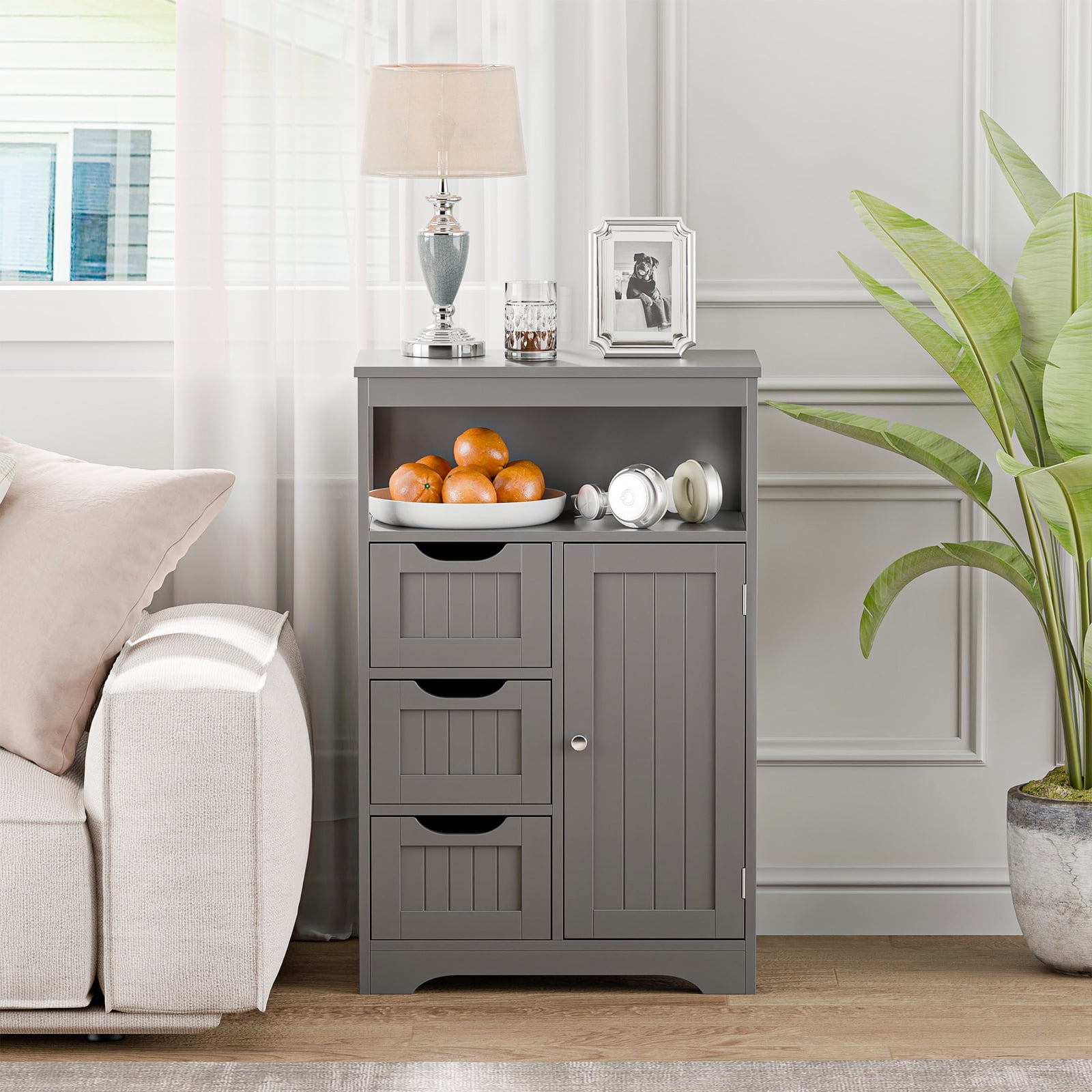 Lorelia Bathroom Cabinet Storage Organizer w/3 Drawers Shelf Stuff ...