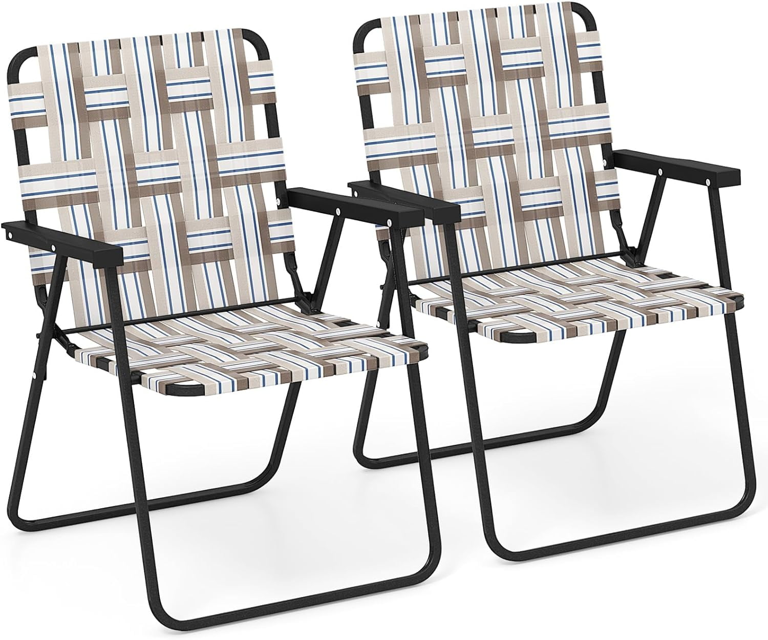 Lorelia Beach Chairs for Adults 2-Pack - Camping Chair with Steel Frame ...