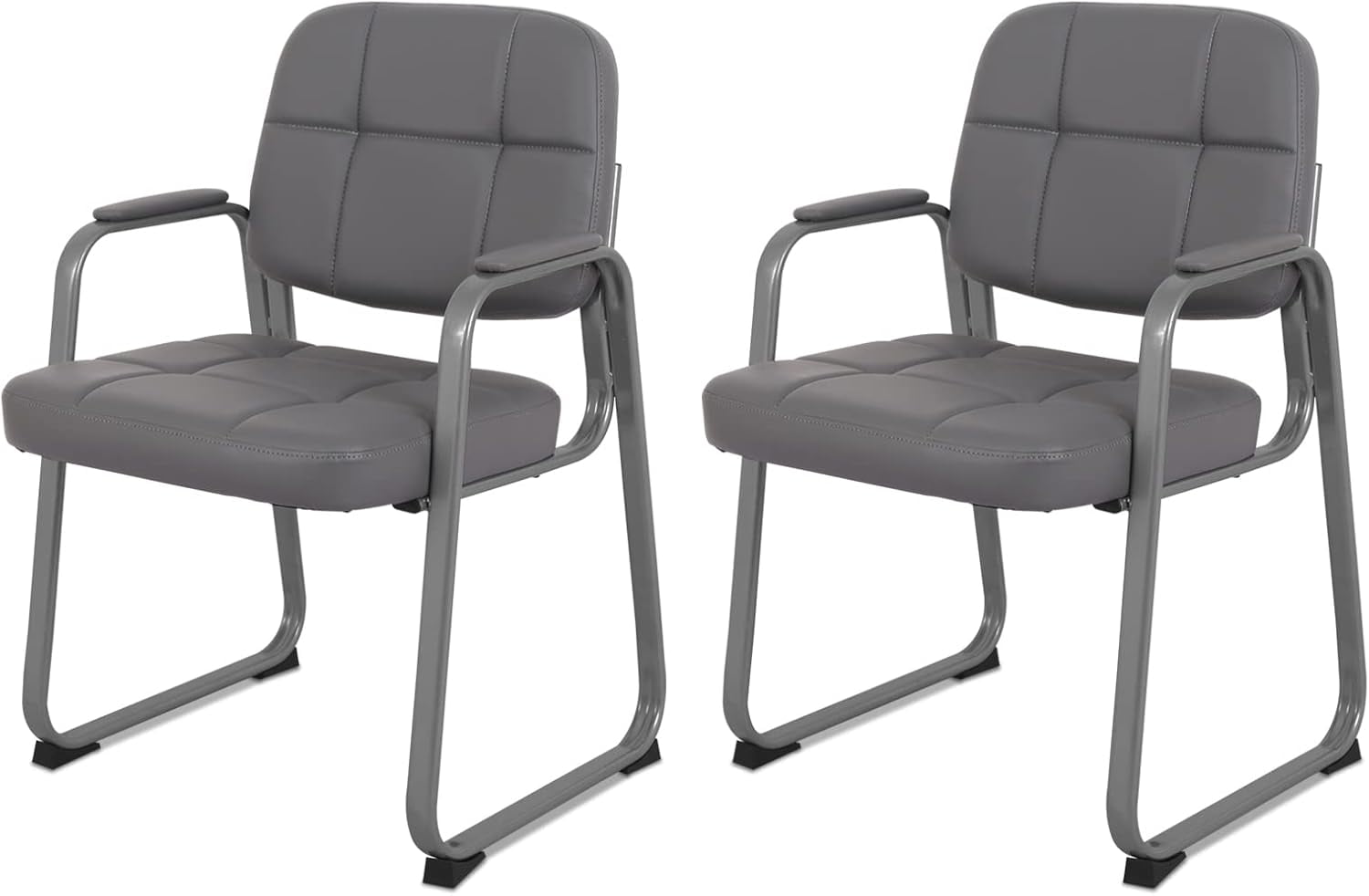 Lorelia Classic Reception Chair with Padded Armrests and Sled Base ...