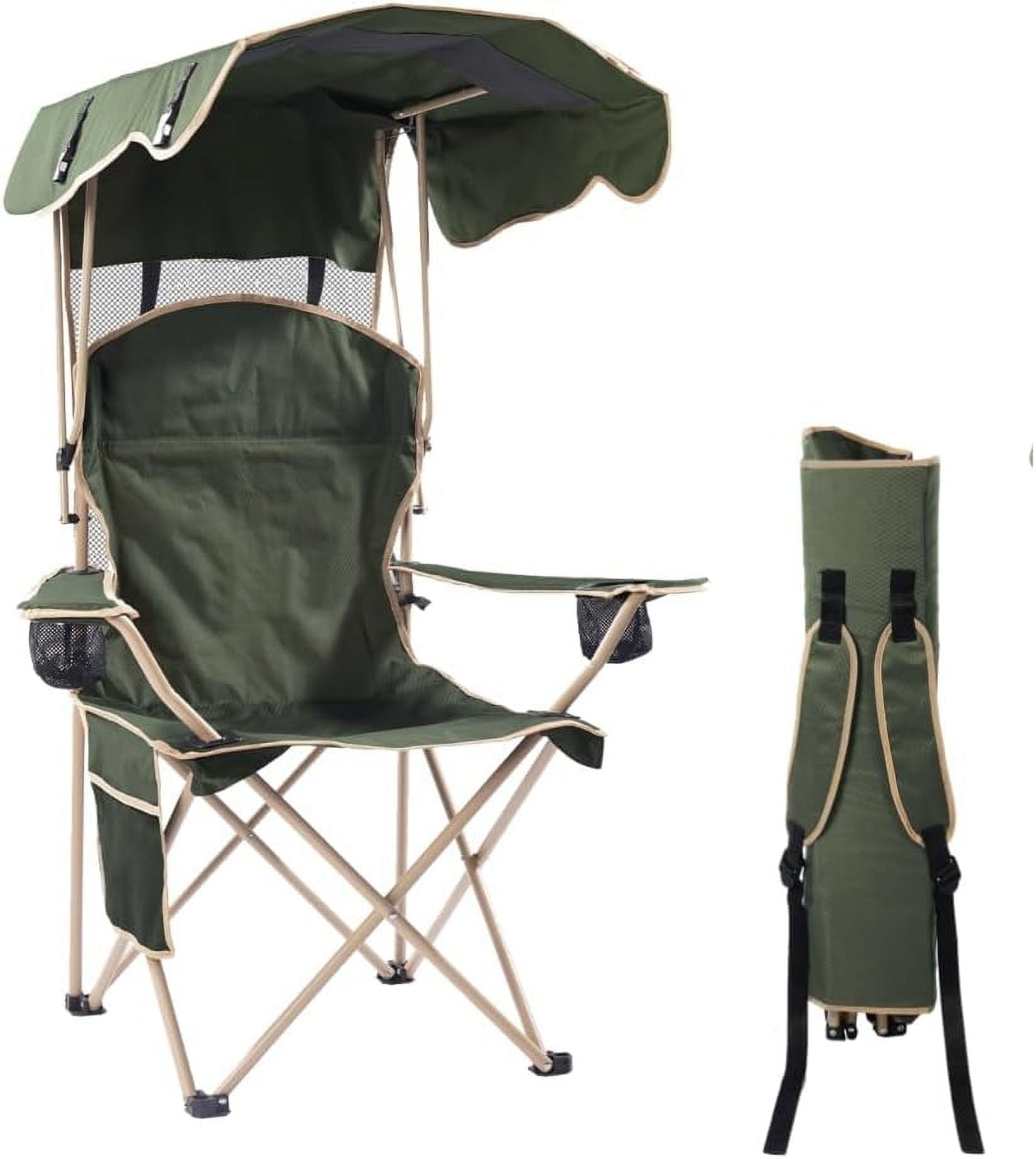 Lorelia Folding Canopy Camp Chair for Outdoors Shade Canopy Portable ...