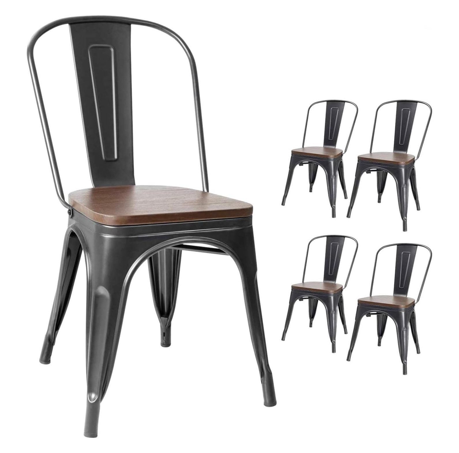Metal Dining Chairs with Wood Seat: Durable & Stylish Outdoor Furniture