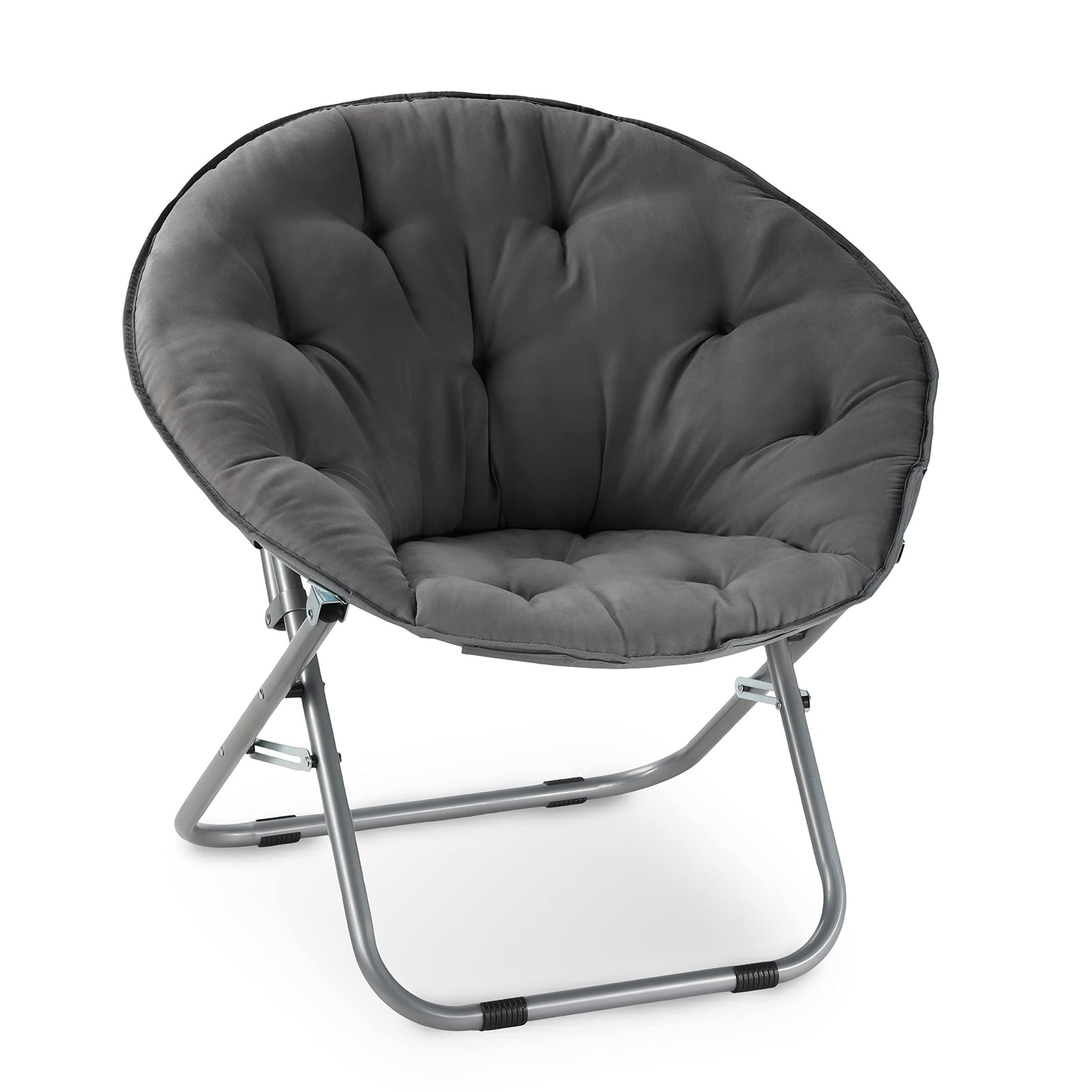 Lorelia Oversized Moon Chair with Metal Frame Cozy Faux Fur Lounge ...