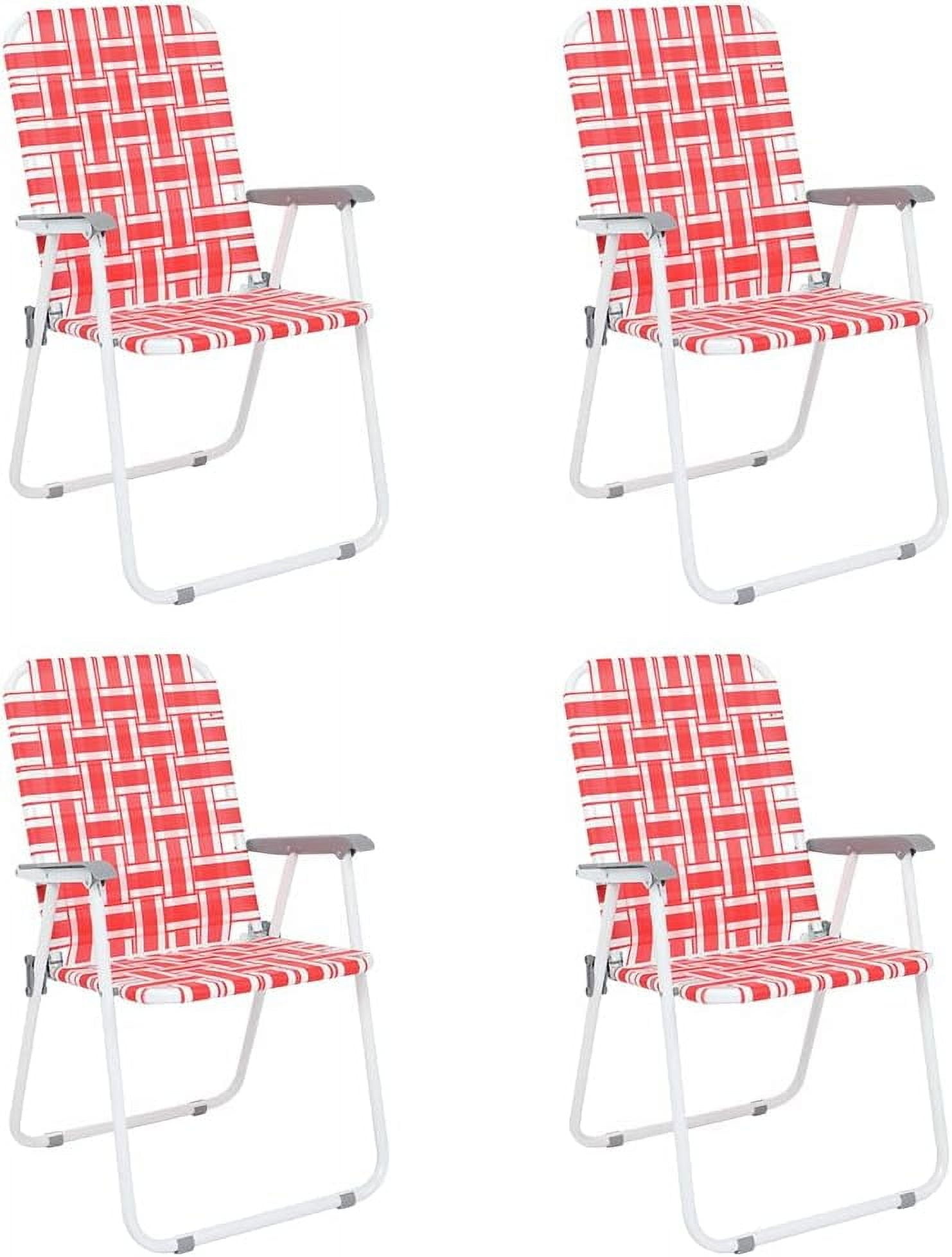Lorelia Patio Lawn Webbed Folding Chairs Set of 2, Outdoor Beach Chair ...