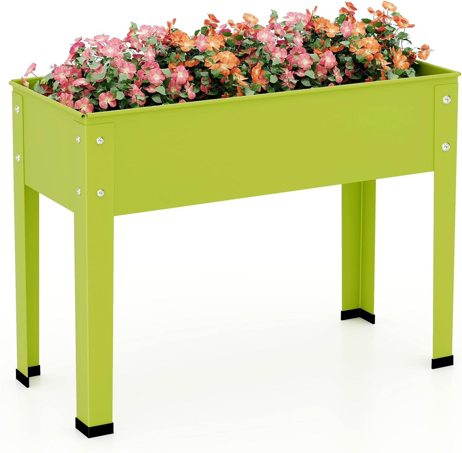 Lorelia Raised Garden Bed, Metal Planter Box with Legs, Drain Hole ...