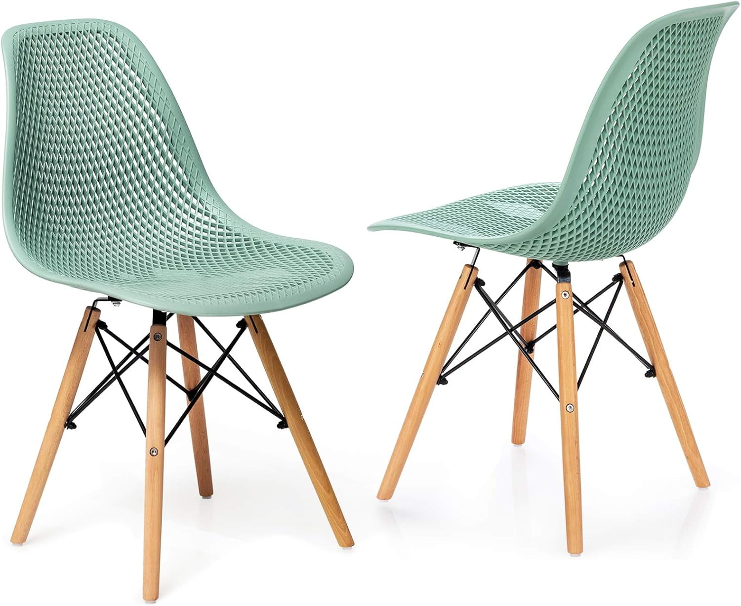 Lorelia Set of 2 Modern Dining Chairs, Outdoor Indoor Shell PP Lounge ...