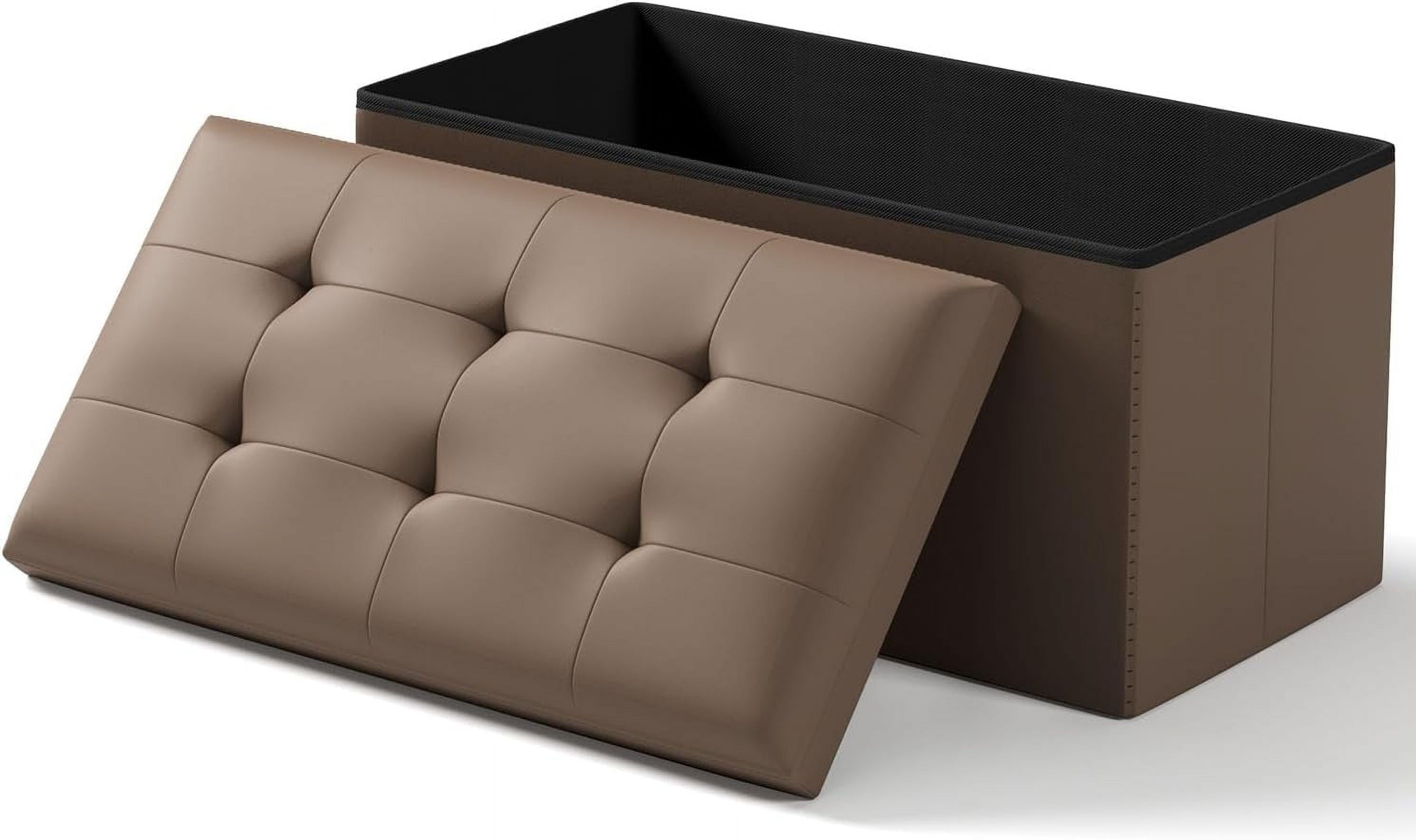 Lorelia Storage Ottoman Bench, Folding Ottoman Foot Rest, 15 x 30 x 15 ...