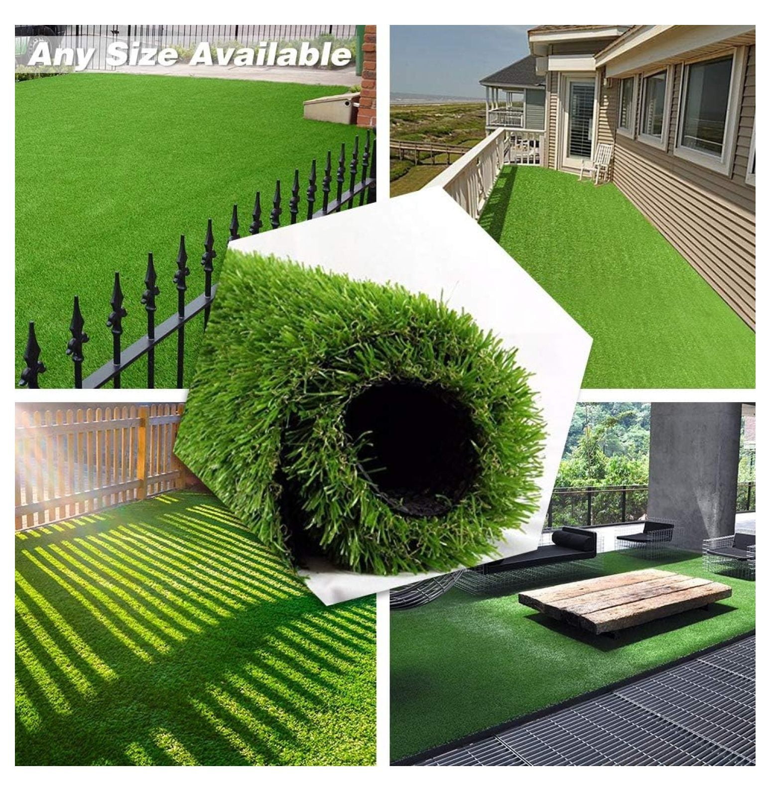 Lorelia Thick Realistic Artificial Grass Astroturf 1.37inch Synthetic Grass 1FTX50FT, Indoor ...