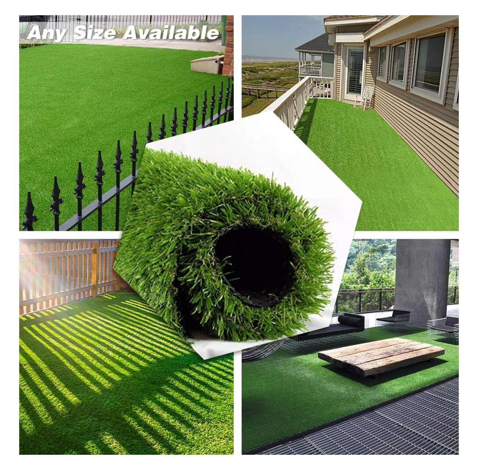Lorelia Thick Realistic Artificial Grass Astroturf 1.37inch Synthetic ...