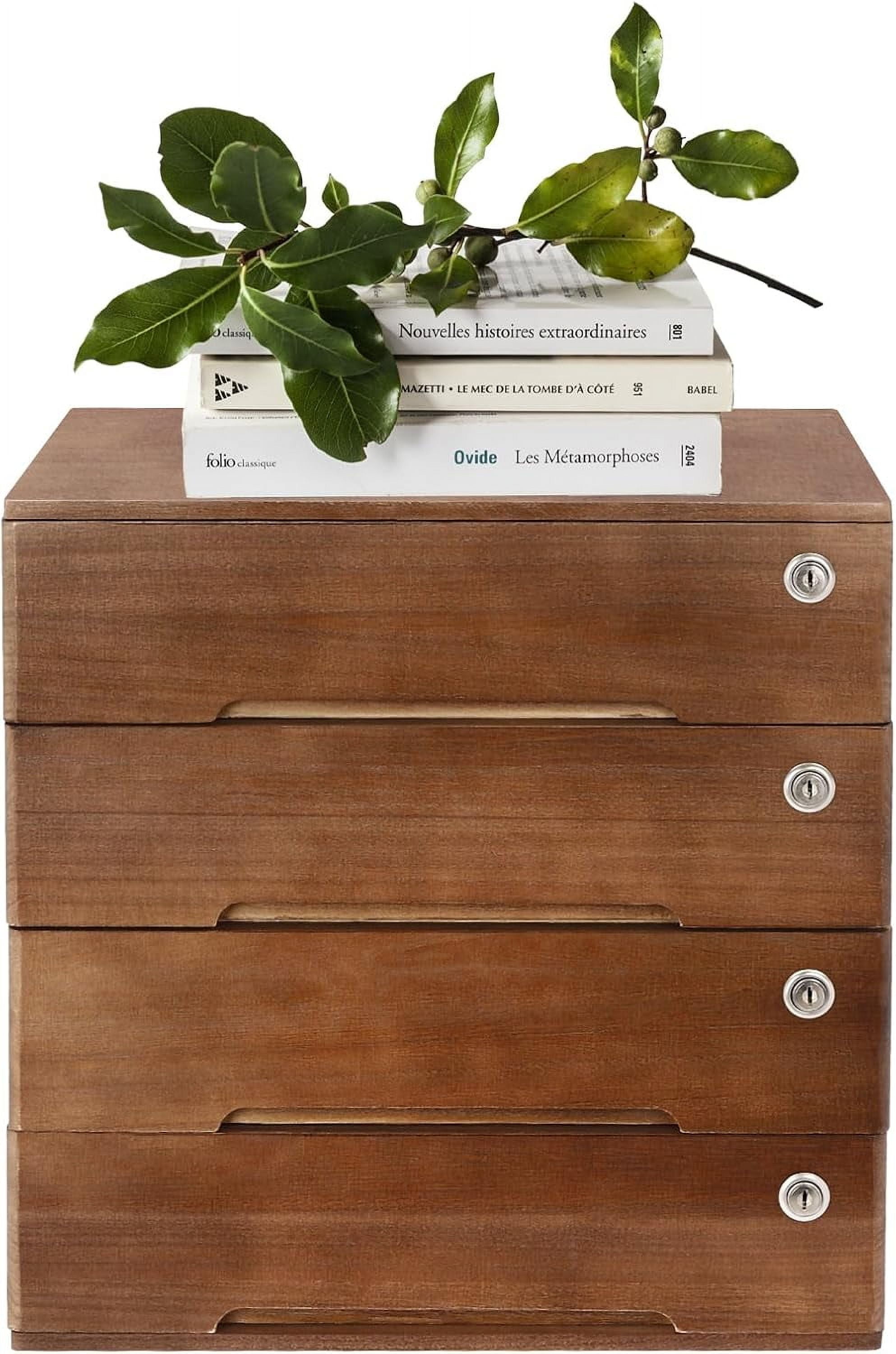 Lorelia Vintage 4-Drawer Wooden Desk Organizer- Stackable Craft Storage ...