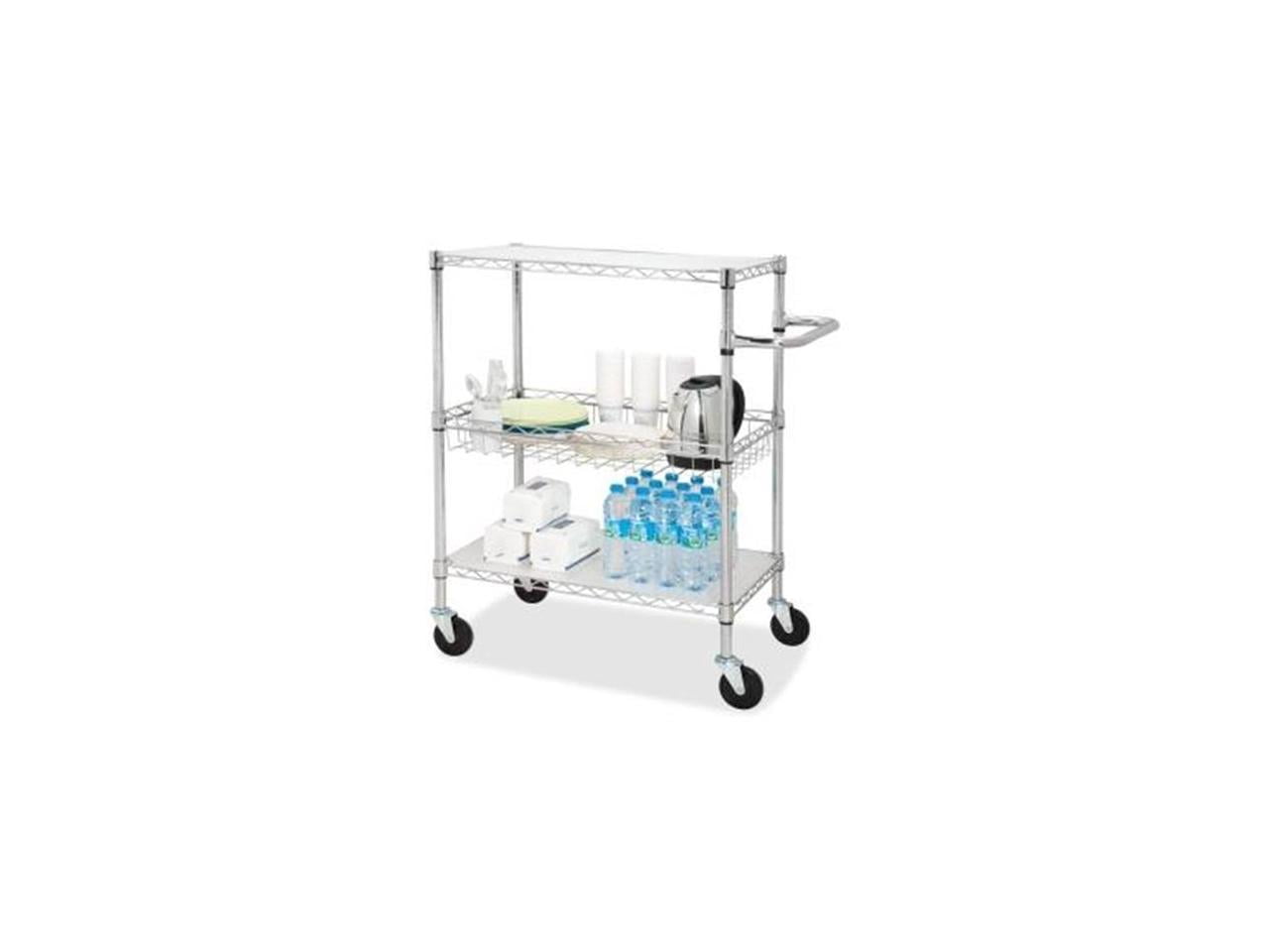 Lorell 3-Tier Rolling Carts - 99 lb Capacity - 4 Casters - Steel - x 16 ...