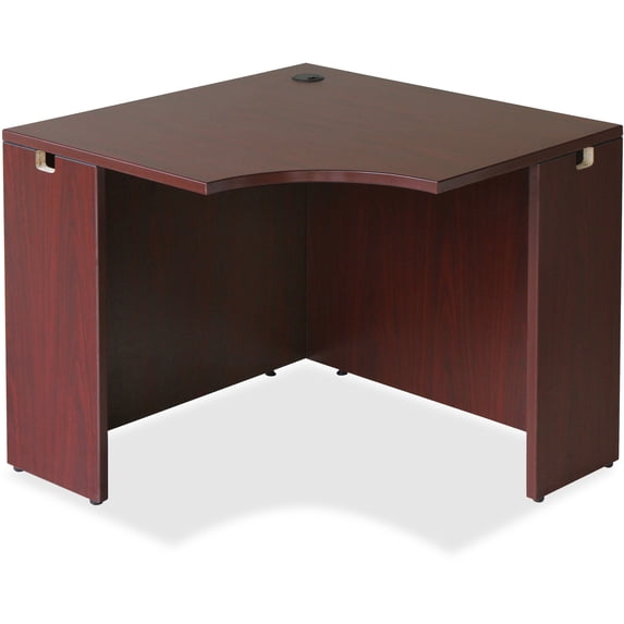 Lorell Essentials Series 36 in. Mahogany Corner Desk with Adjustable ...