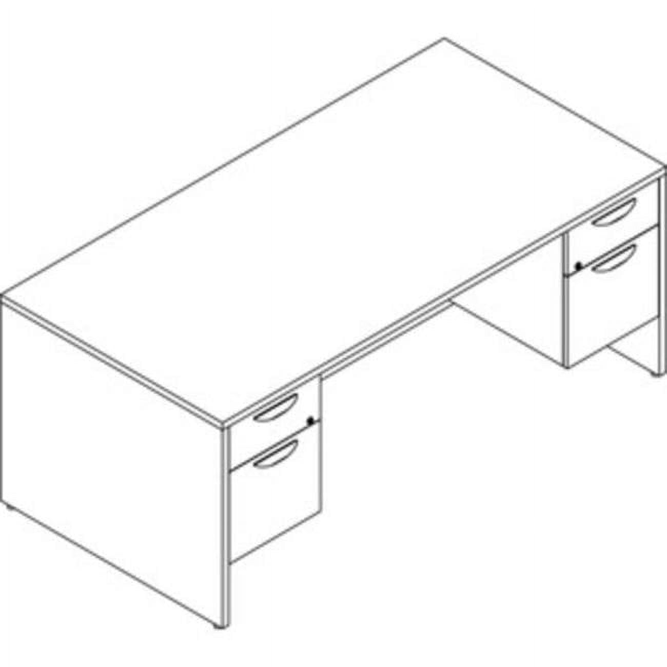 Lorell 36 x 72 in. Double Pedestal Laminate Desk Unit - Walmart.com