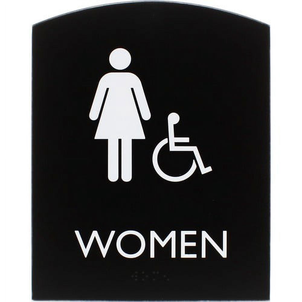 Lorell LLR02675 6.8 x 8.5 in. Arched Women Handicap Restroom Sign ...