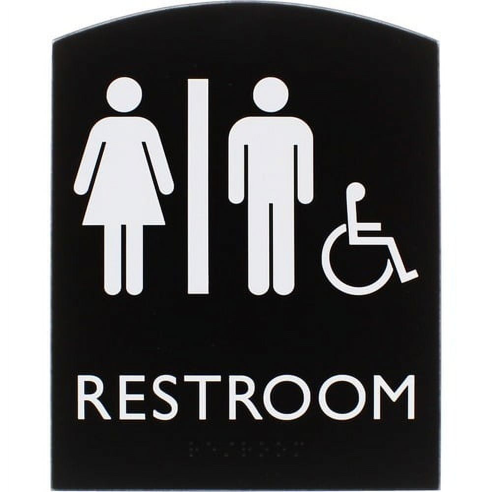 Lorell 8.5 x 6.8 in. Arched Unisex Handicap Restroom Sign - Rectangular ...