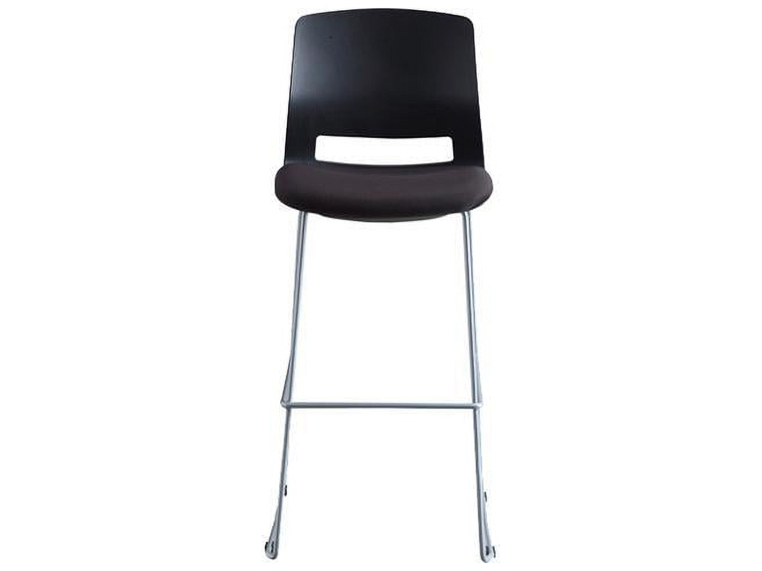 Lorell Artic Series Stack Stool - Black Fabric, Foam Seat - Black Back ...