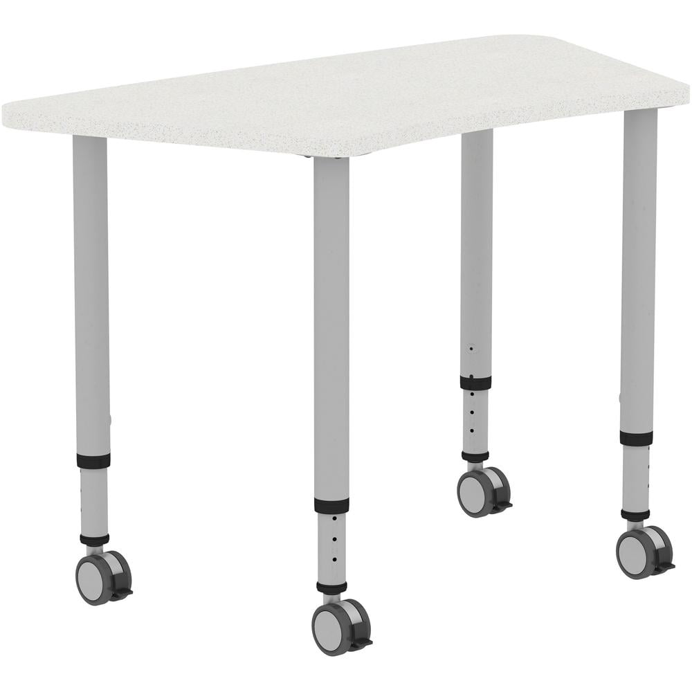 Lorell Attune Height-adjustable Multipurpose Curved Table - Trapezoid Top - Adjustable Height ...