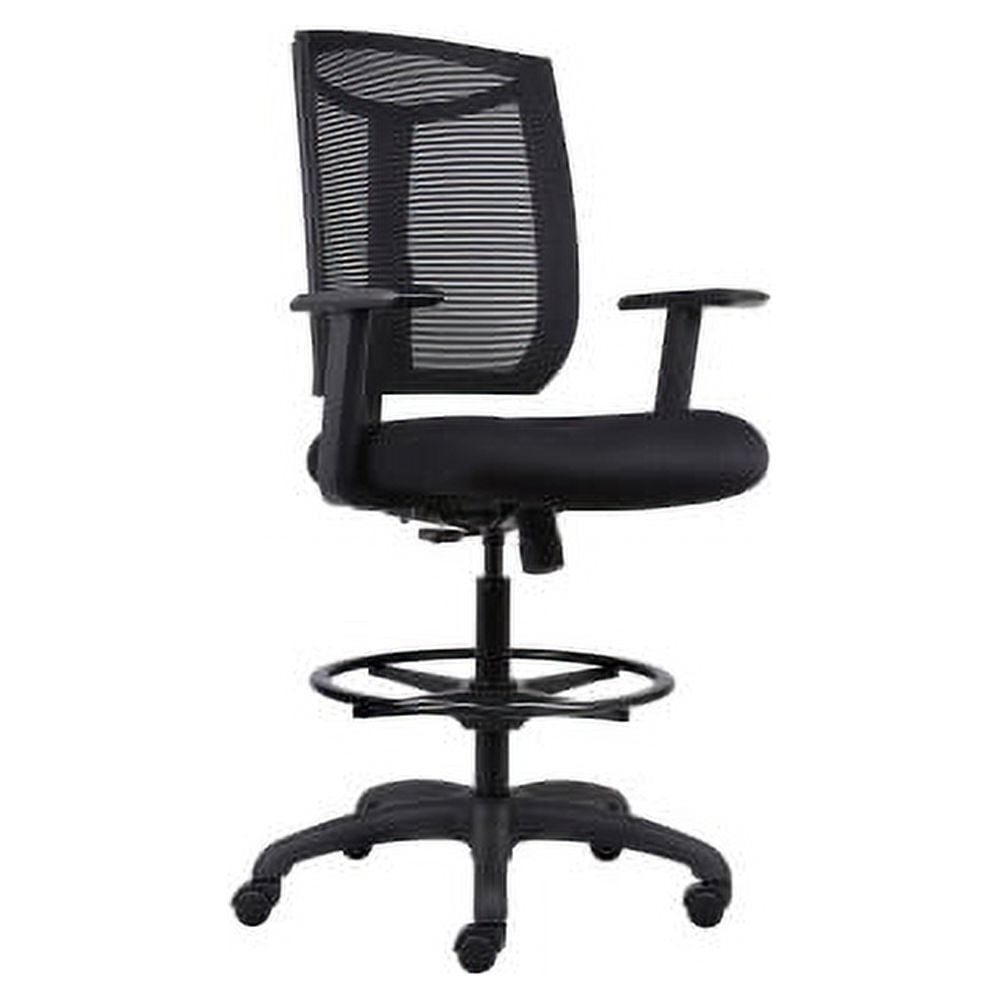 Lorell Contemporary Swivel Stool Black Fabric Seat - 25" Width x 26 ...