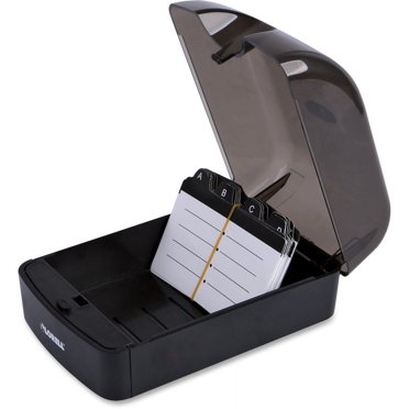TELINDEX Desk Address Card File Holds 500 4 1/8 x 2 7/8 Cards, Graphite ...