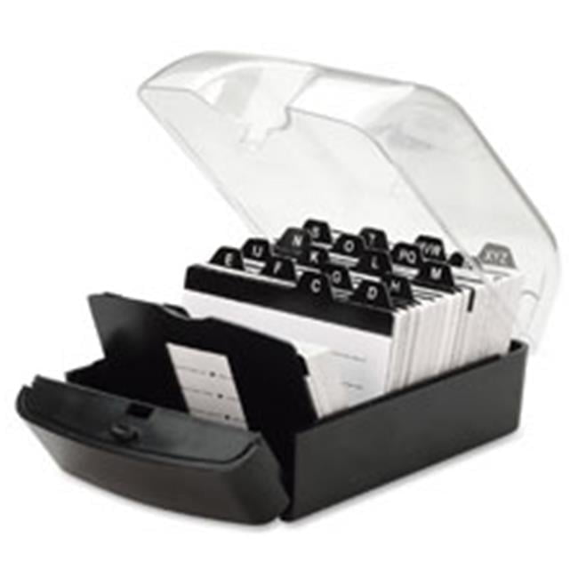 Lorell Desktop Rotary Card File 350 Card- Black & Clear - Walmart.com