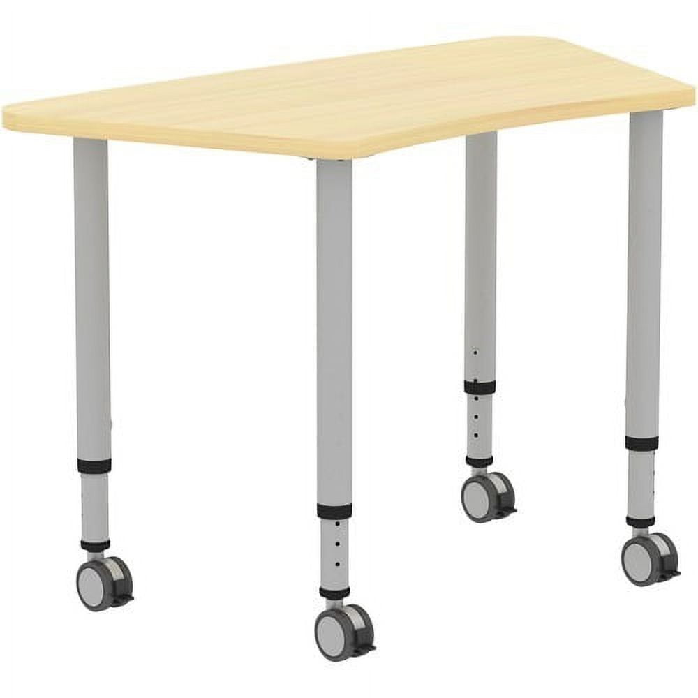 Lorell Height-adjustable Trapezoid Table Trapezoid Top - 60" Table Top ...