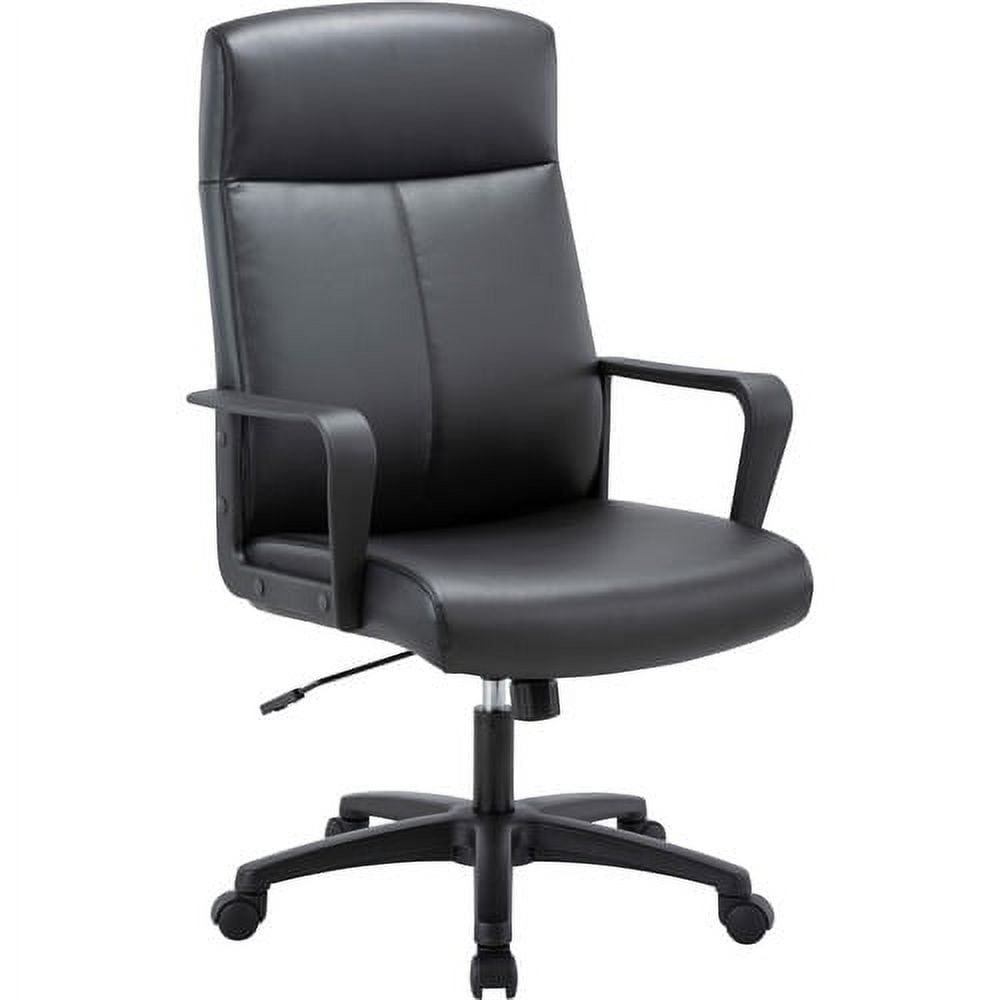 Lorell High-Back Bonded Leather Chair - Bonded Leather Seat - Bonded ...