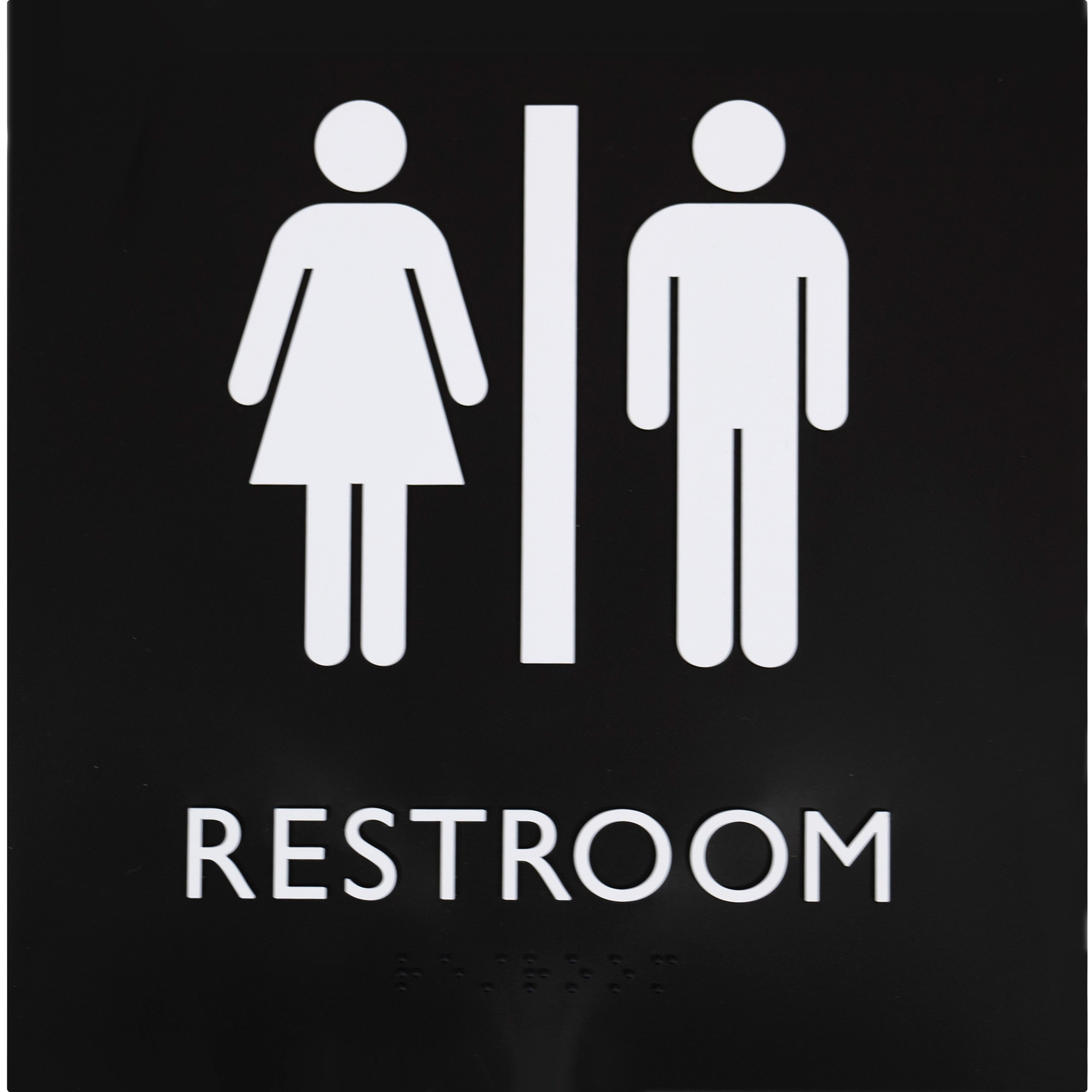 Lorell, LLR02654, Restroom Sign, 1 Each, Black - Walmart.com