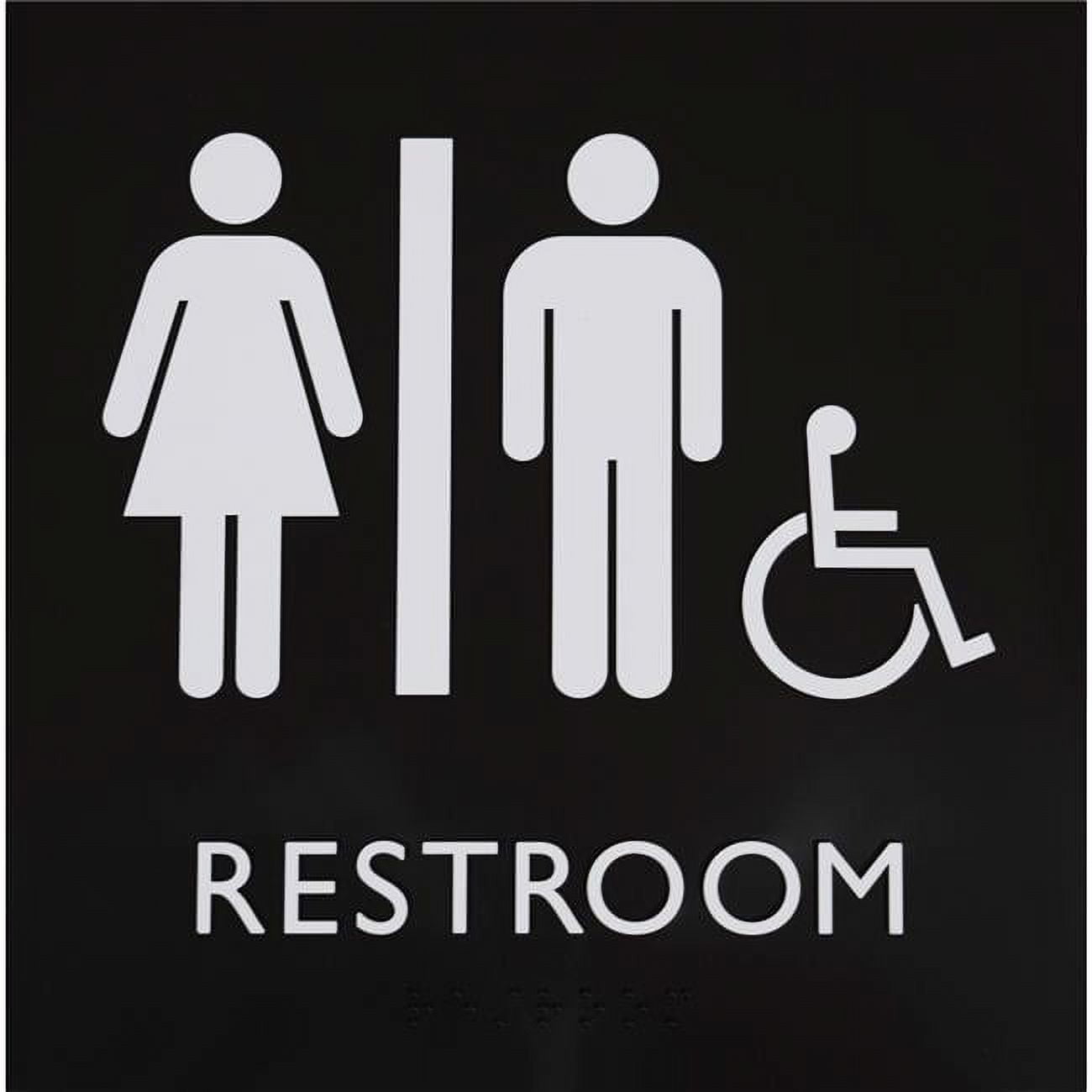 Lorell, LLR02655, Restroom Sign, 1 Each, Black - Walmart.com