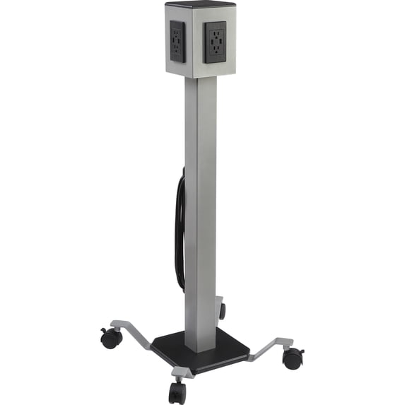 Lorell Mobile Power Tower with Rolling Wheels & Lockable Casters, 8 AC ...