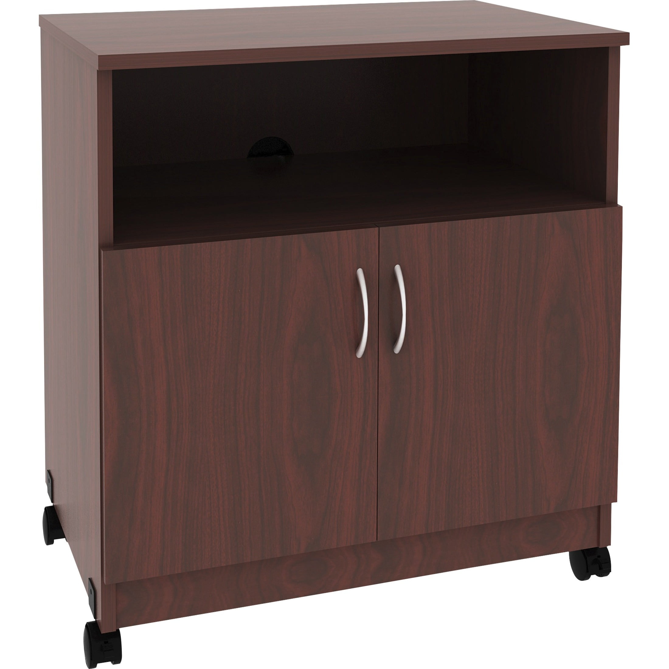 Lorell, LLR60268, Mobile Machine Stand with Shelf, 1 Each, Mahogany ...