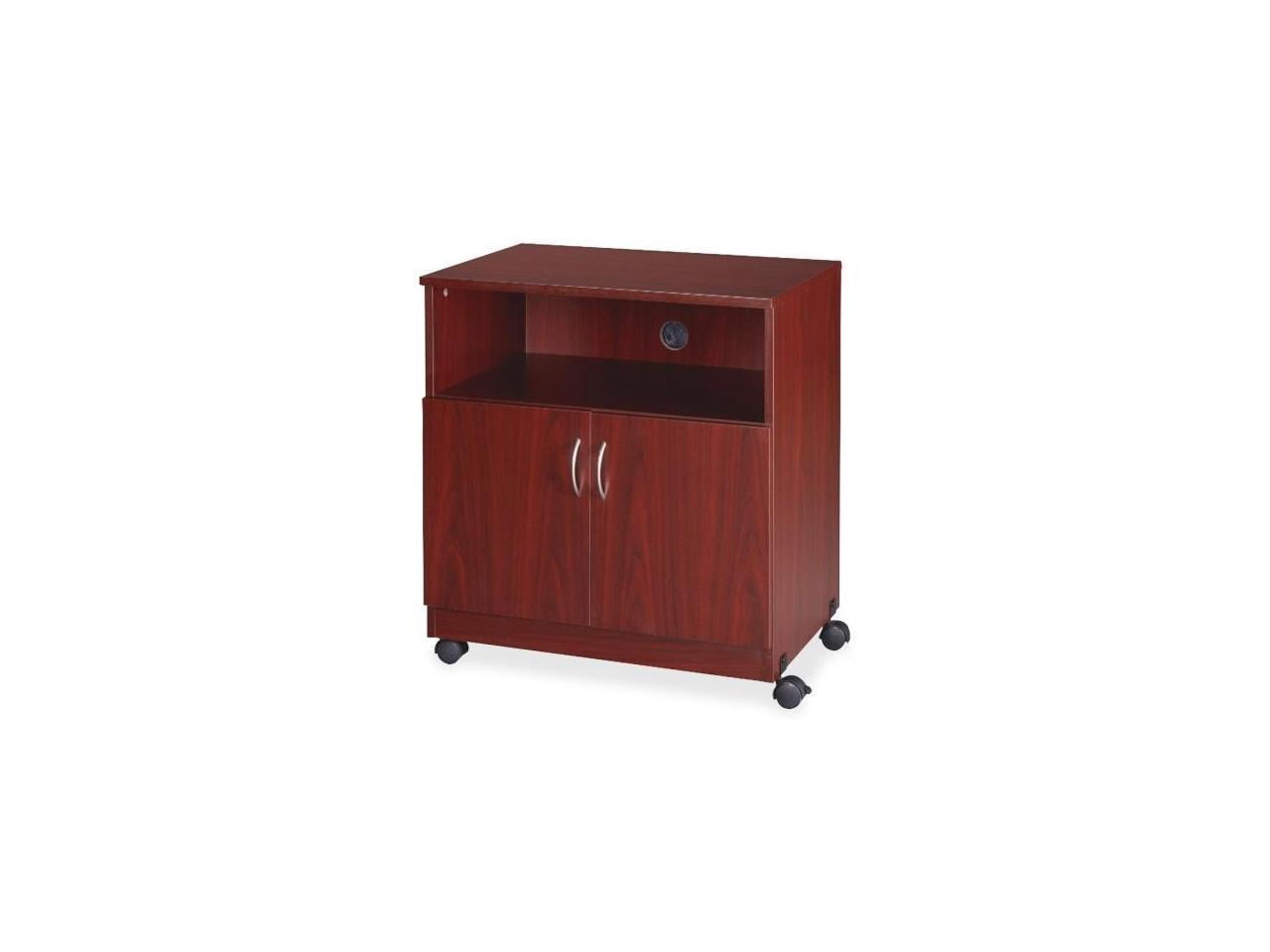 Lorell, LLR60268, Mobile Machine Stand with Shelf, 1 Each, Mahogany ...
