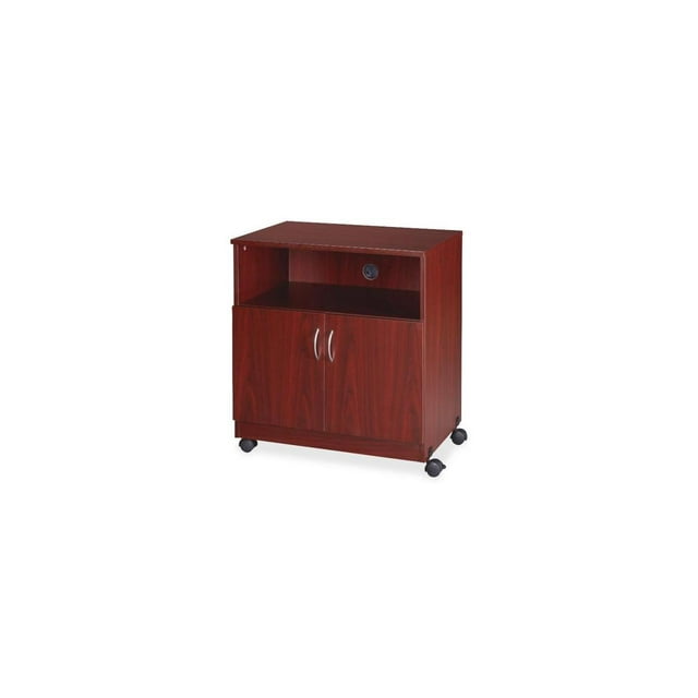 Lorell, LLR60268, Mobile Machine Stand with Shelf, 1 Each, Mahogany ...