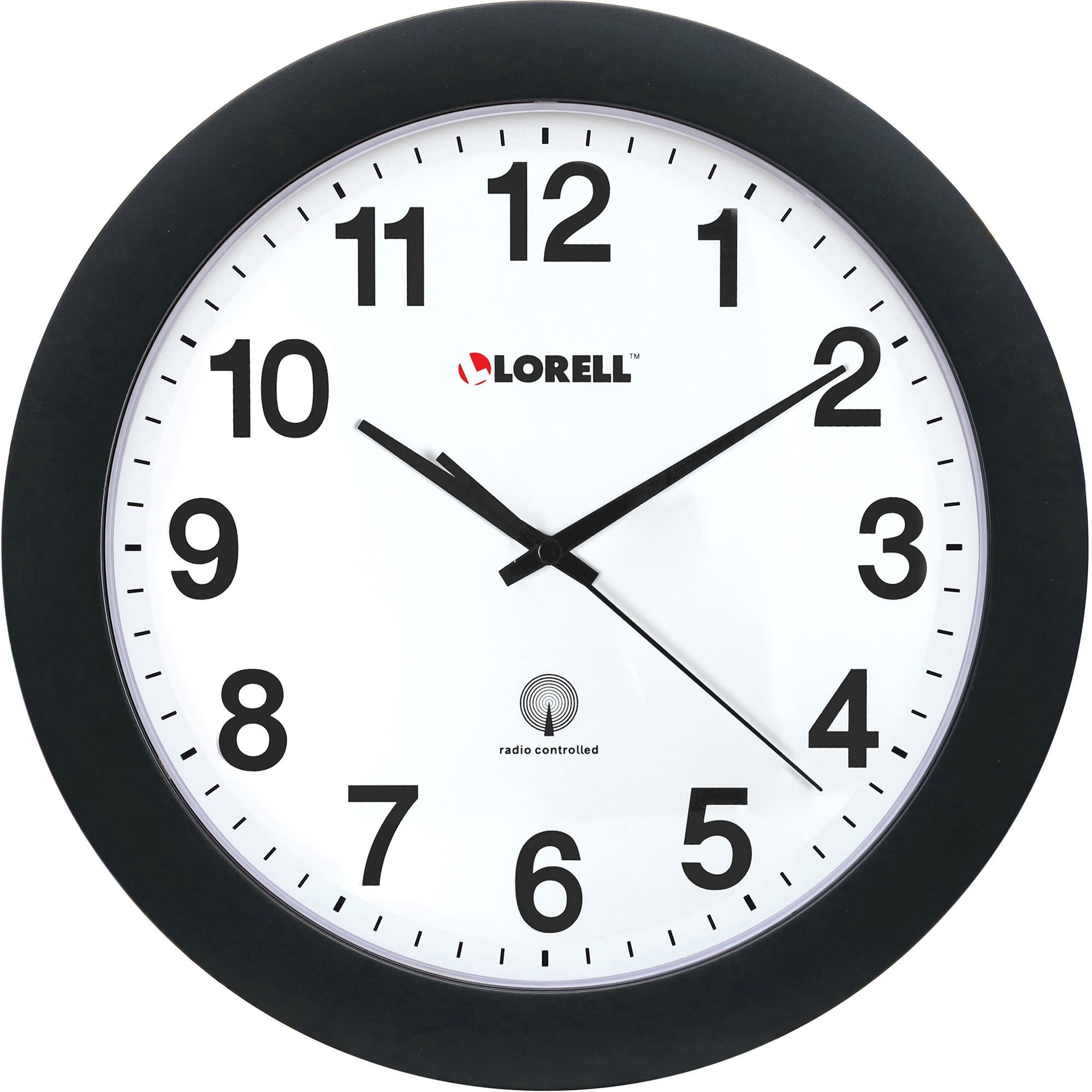 Lorell, LLR60997, 12" Round Radio Controlled Wall Clock, 1 - Walmart.com
