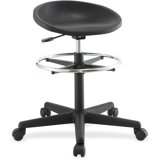 Lorell, LLR66916, Chromed Footring Adjustable Stool, 1 Each, Black ...