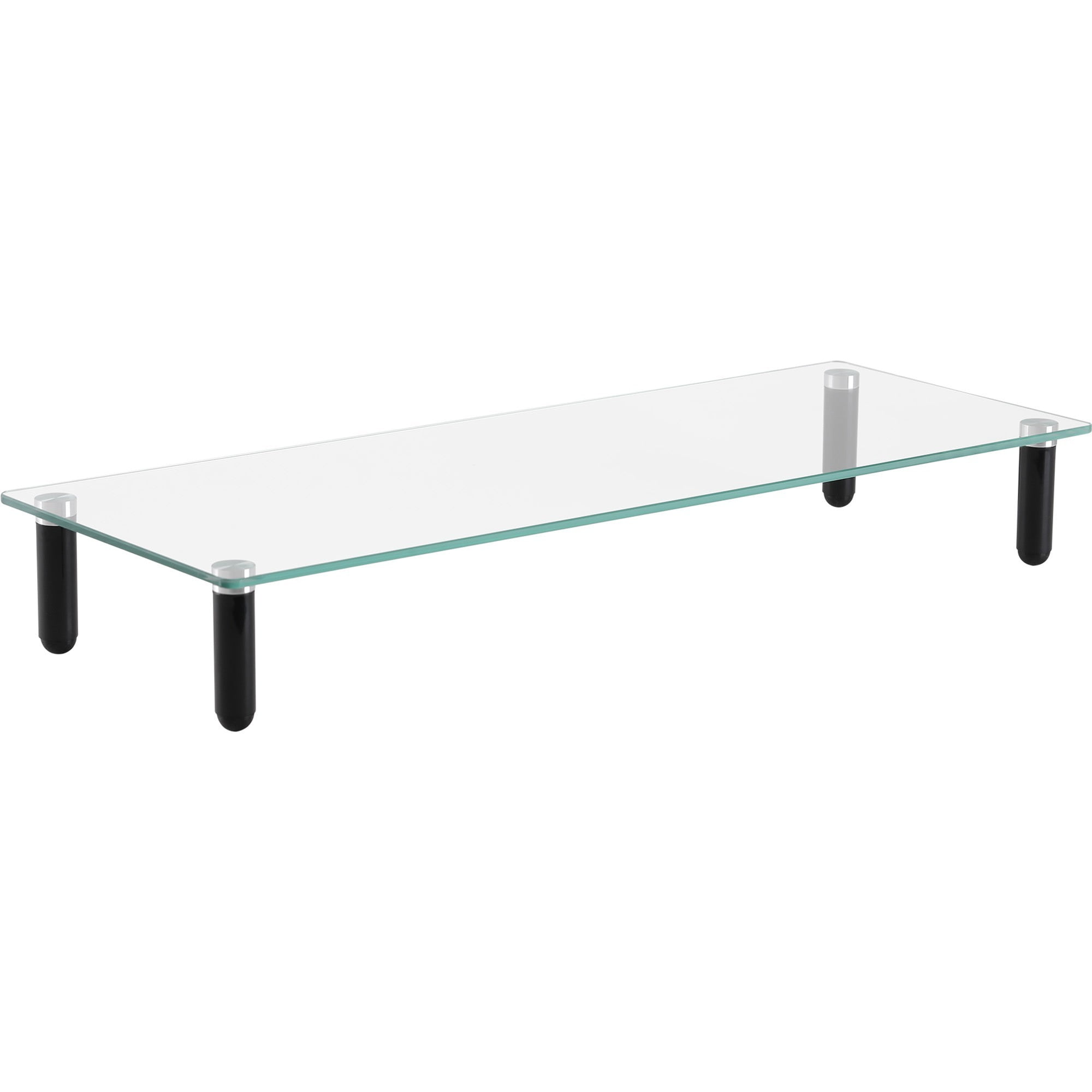 Lorell, LLR99533, 4-leg Single Shelf Glass Monitor Stand, 1 Each, Clear ...