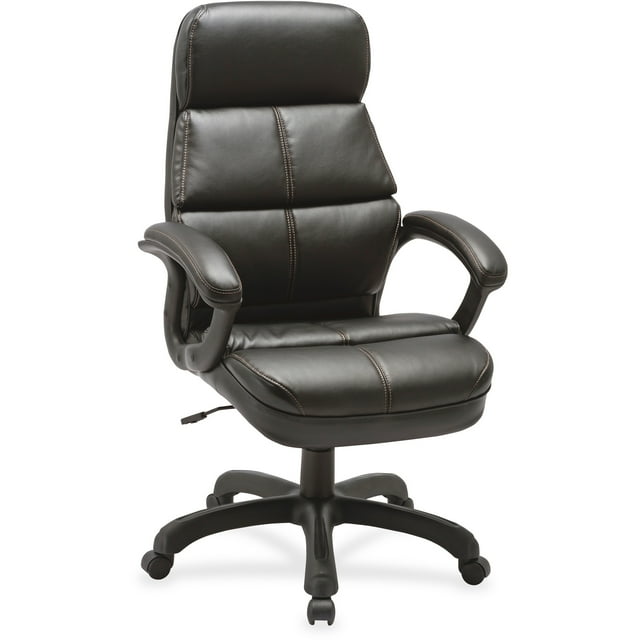 Lorell Luxury High-back Leather Chair, Black - Walmart.com