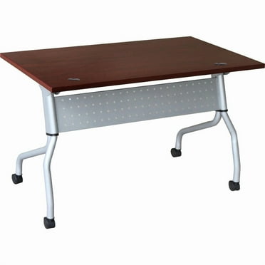 Structure 60" x 24" Training Table with Modesty Panel- Mahogany/Black ...