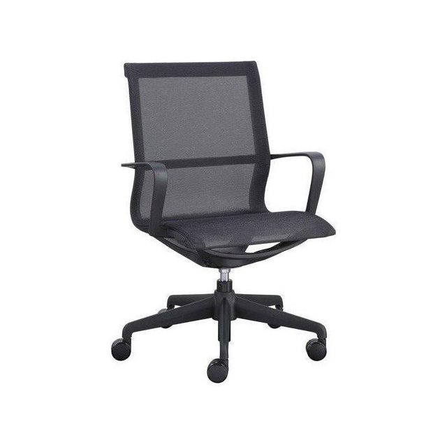 Lorell Mid-back Chair, Mesh, 26-1/4"x26-1/4"x35-1/4"-38-1/2" , Black ...