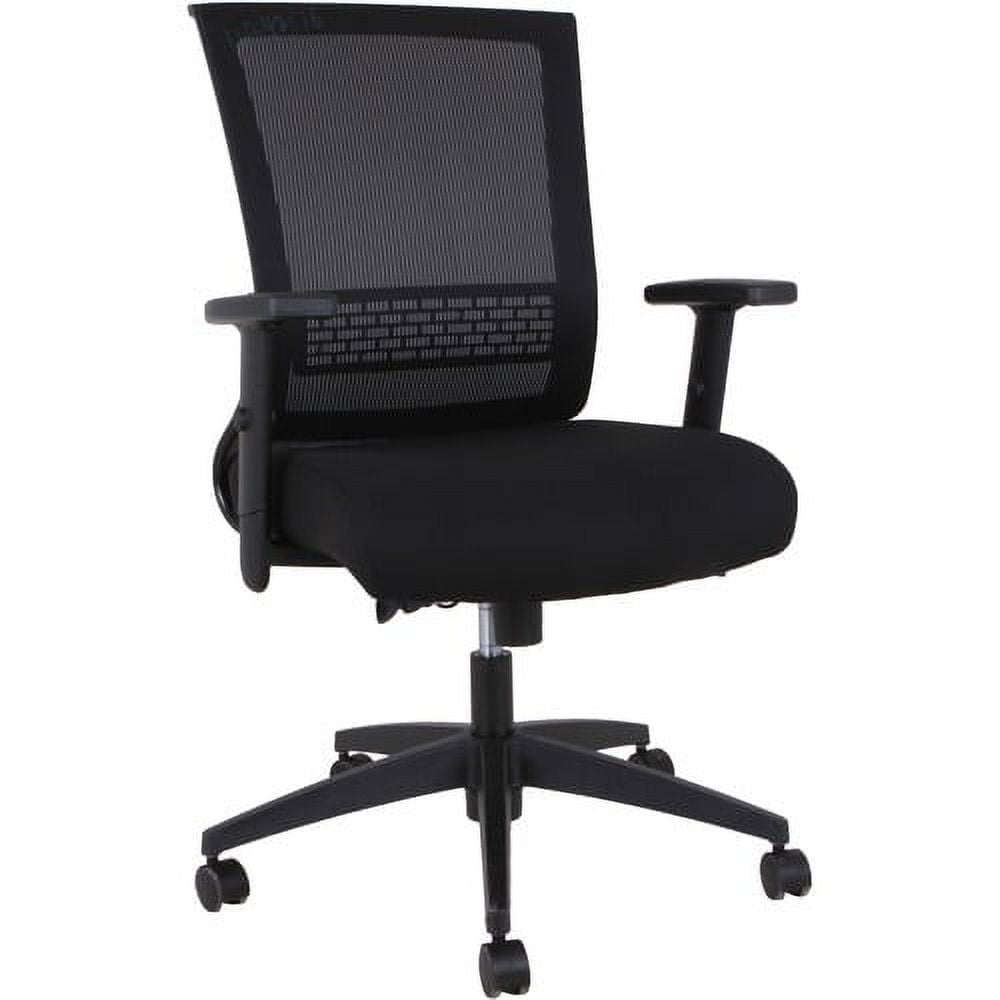Lorell Mid-back Mesh Chair - Mid Back - 5-star Base - Black - Armrest ...