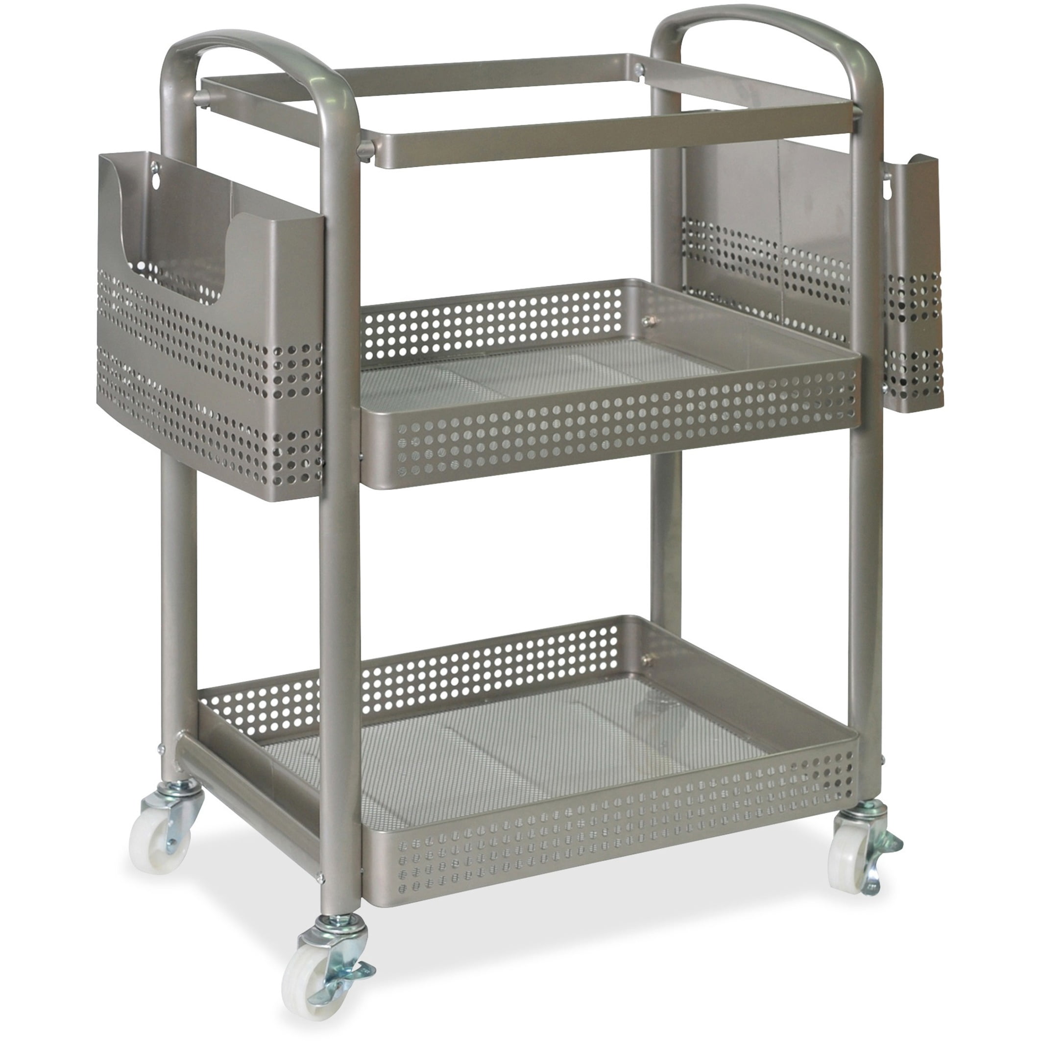 "Lorell Heavy-Duty Metal Portable File Cart with Rolling Wheels, Folder ...