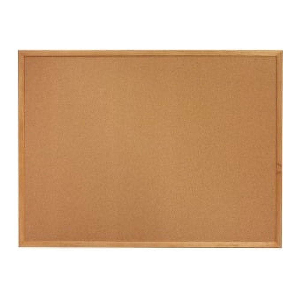 Lorell Oak Wood Frame Cork Board 36" Height x 48" Width - Cork Surface ...