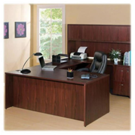 Lorell Rectangular Desk Shell- 48 in. x 24 in. x 29.5 in.- Mahogany ...